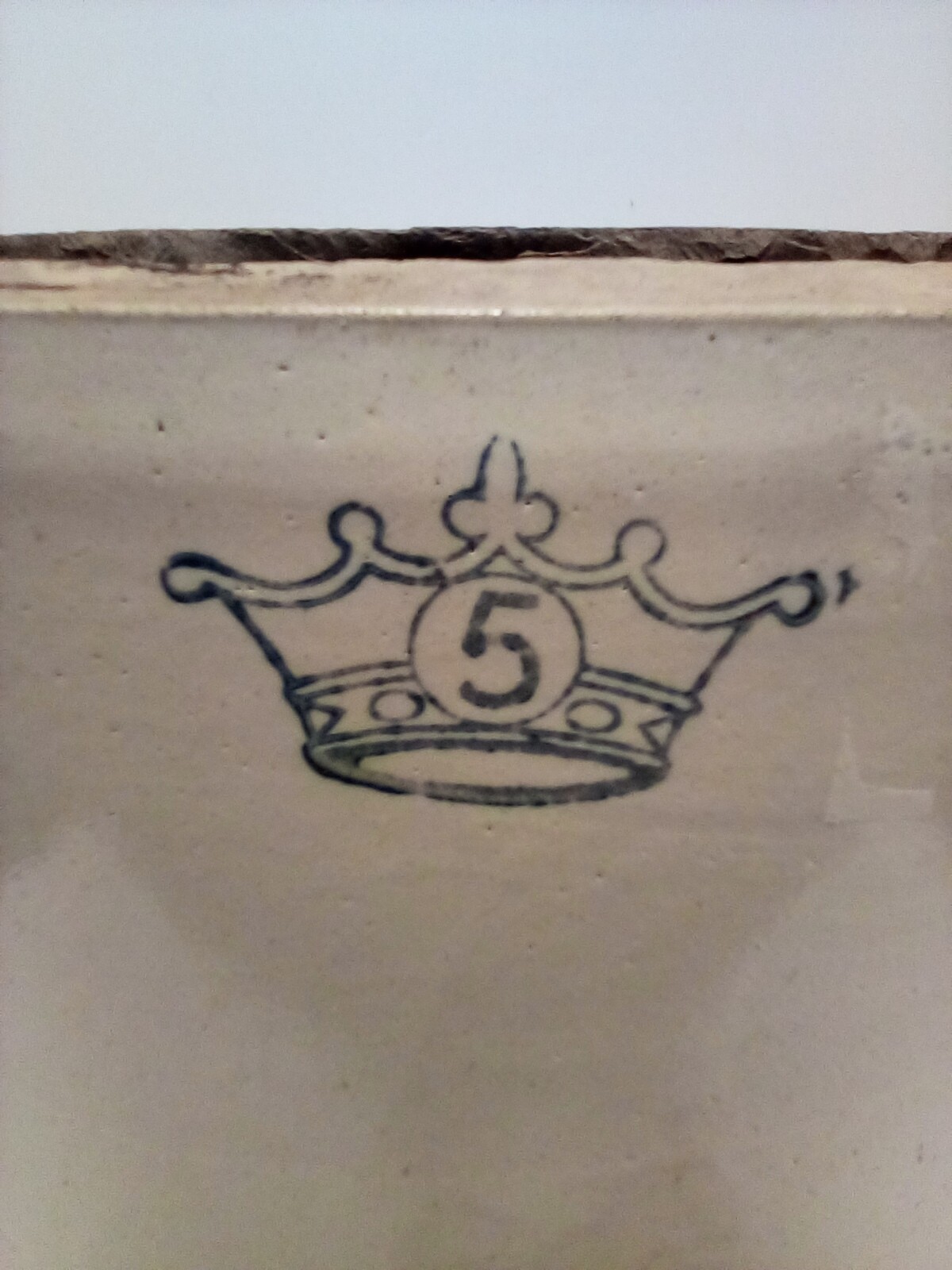 Antique 5 Gallon Robinson Ransbottom Blue Crown Pottery Stoneware Crock ...