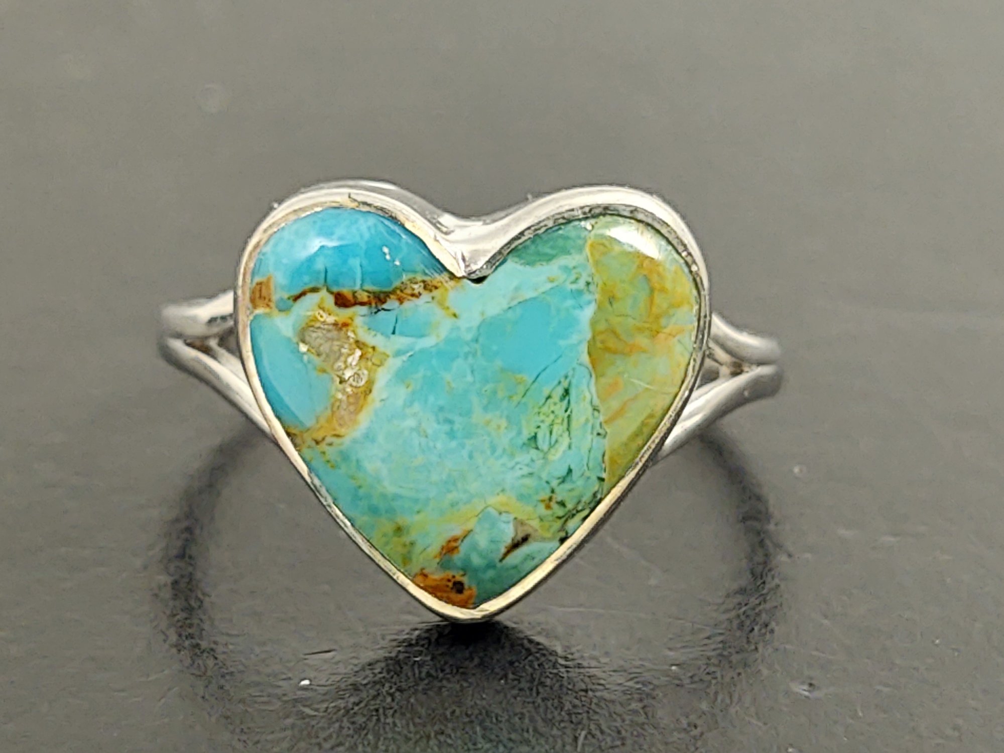 Beautiful Southwestern Sterling Silver Turquoise Heart Ring #2251991 ...