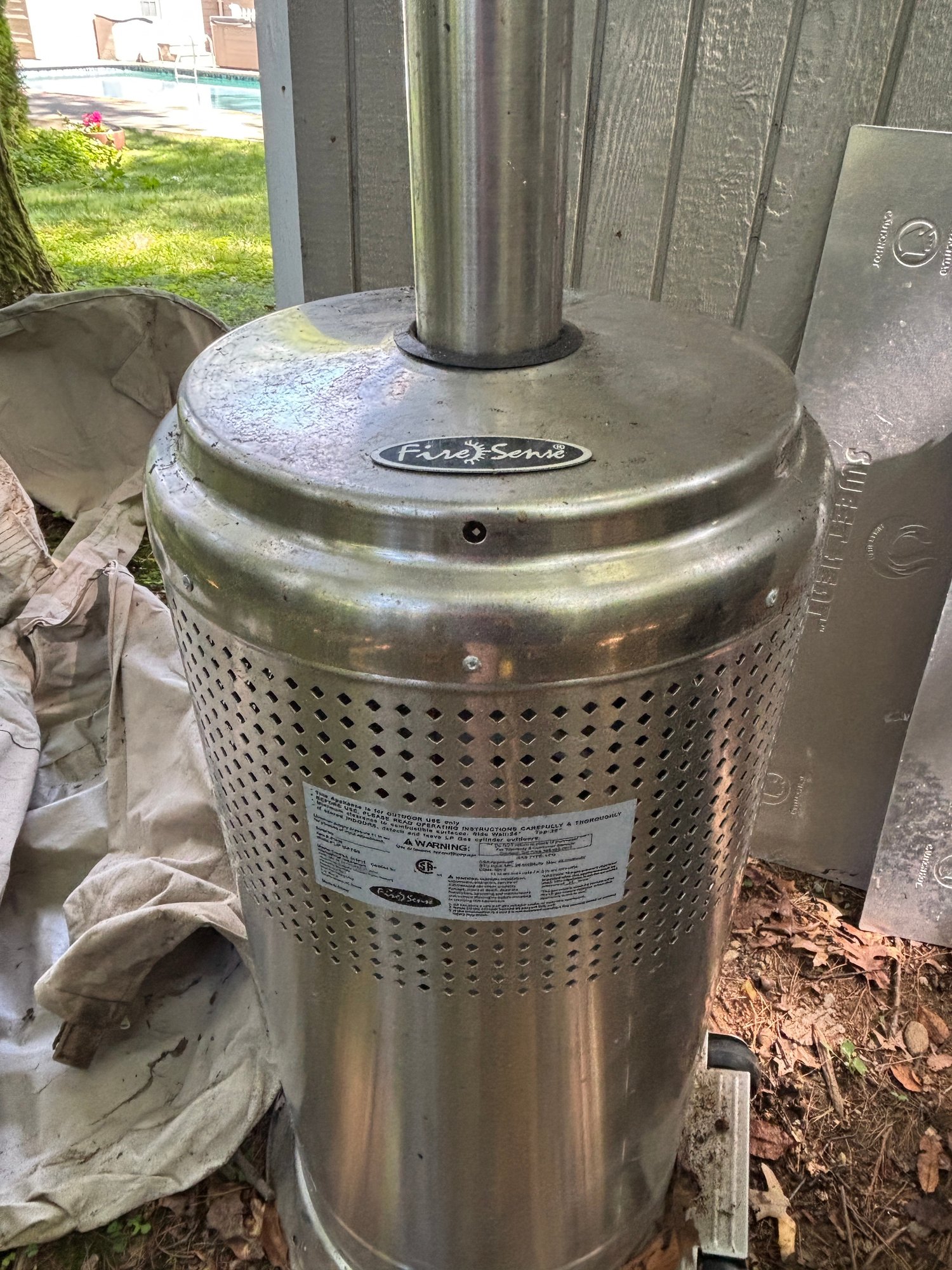 Sunnyvale & Fire Sense Propane Patio Heaters Set Of 2 W/ 3 Full Tanks ...