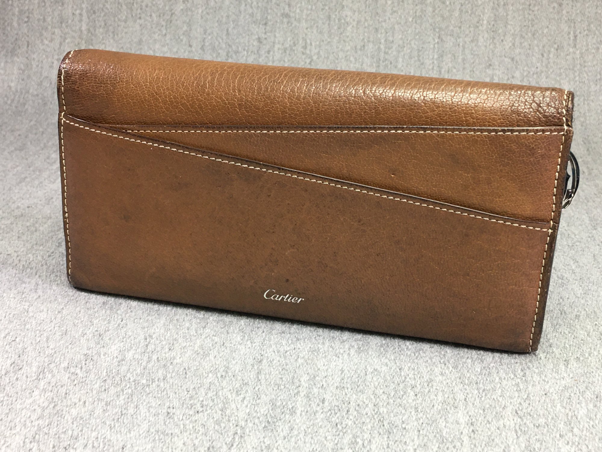 Fabulous Authentic Brown Leather CARTIER Long Wallet - Lots Of Room ...