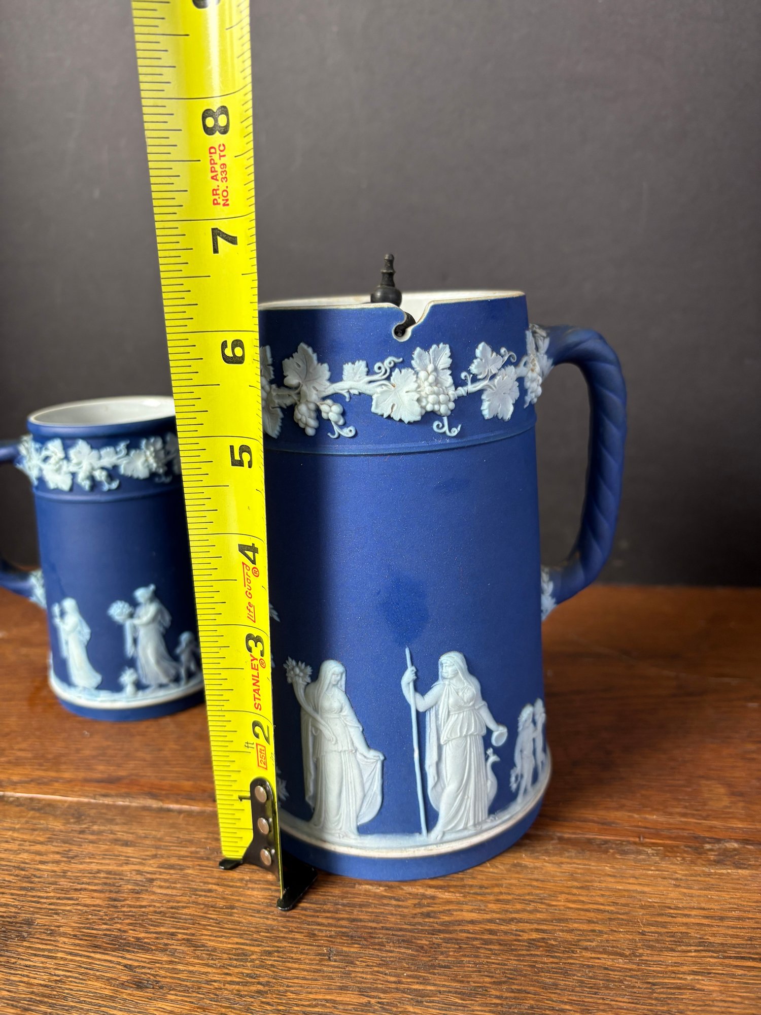 Pair Antique Wedgwood Dark Blue Jasperware Pitchers. #2249668 ...