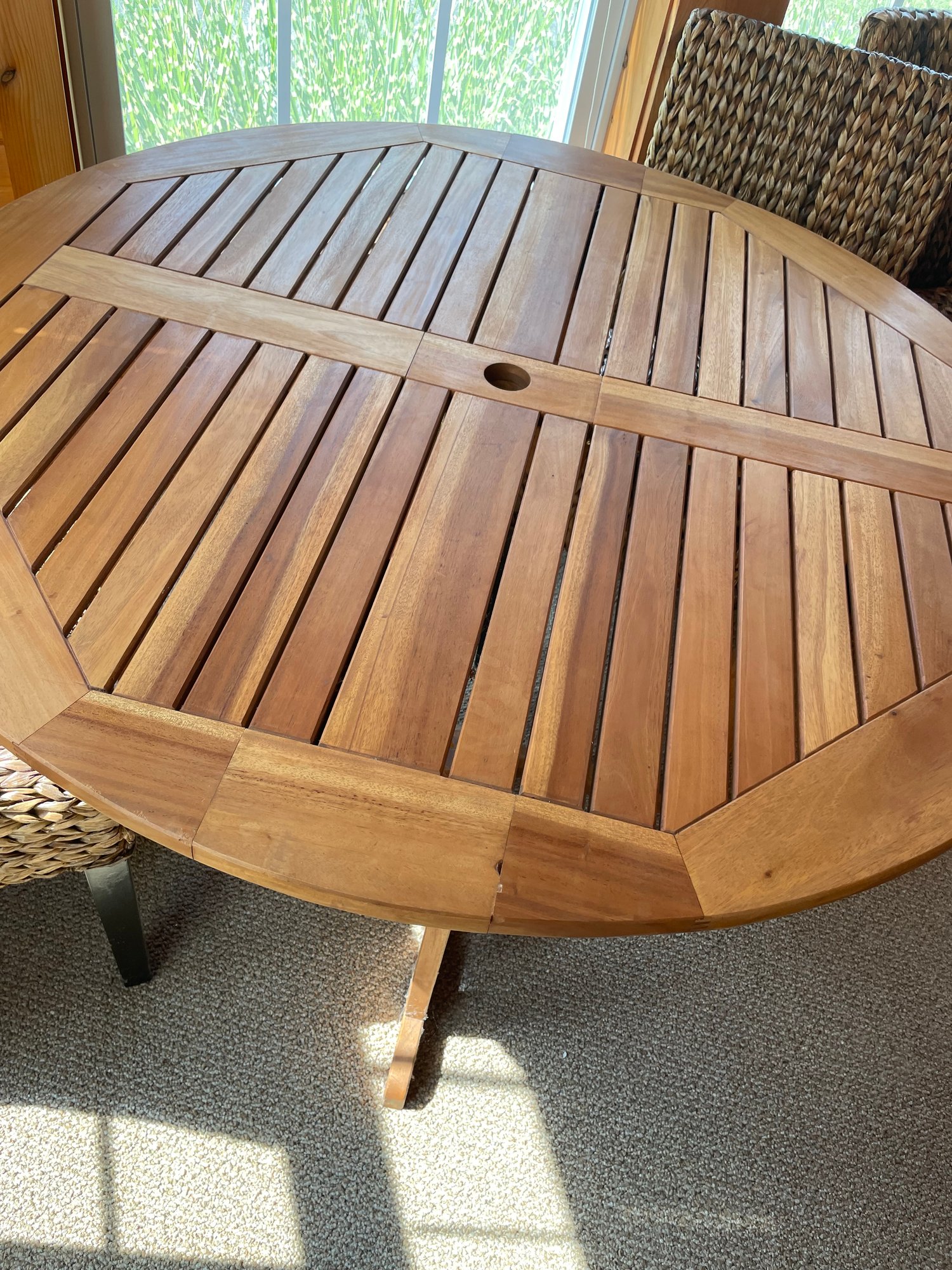 Gorgeous Large Round Teak Dining Table #1951060 | Auctionninja.com