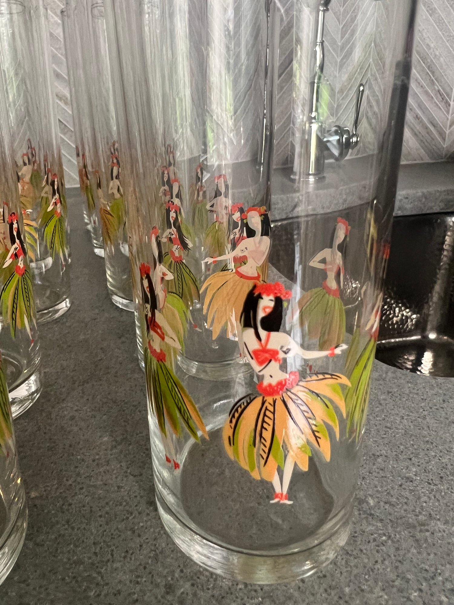 Set Of 10 Libbey Hawaiian Hula Girl Cocktail Glasses #1956099 ...