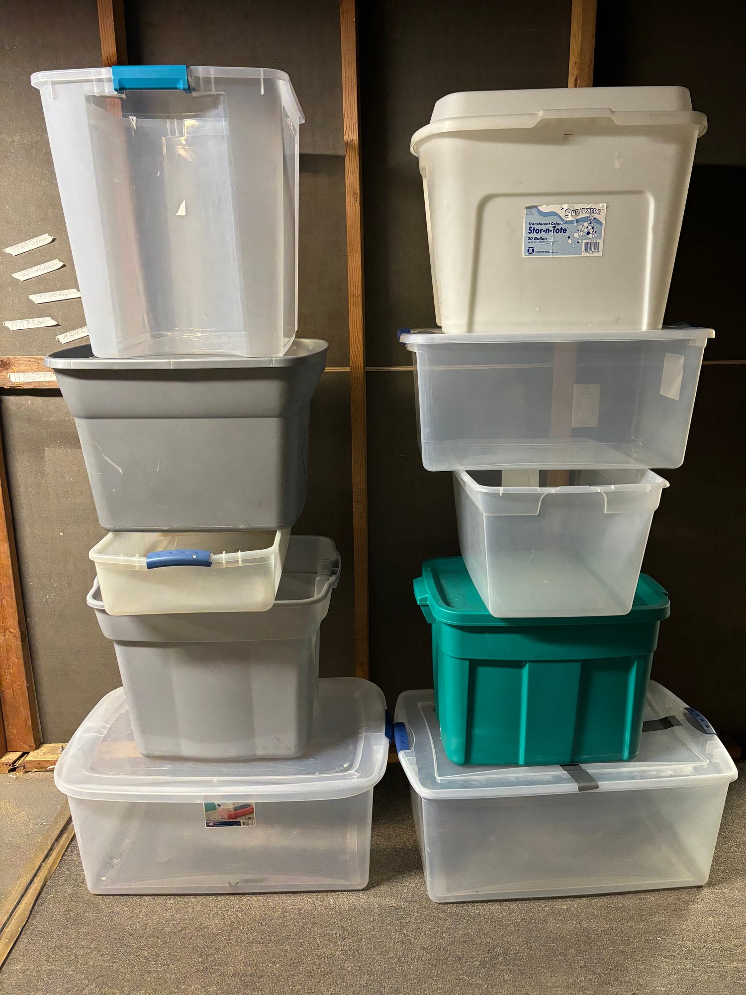 10 BIG BINS Assorted Shapes & Sizes Plastic Storage Bins 212/CB BA ...
