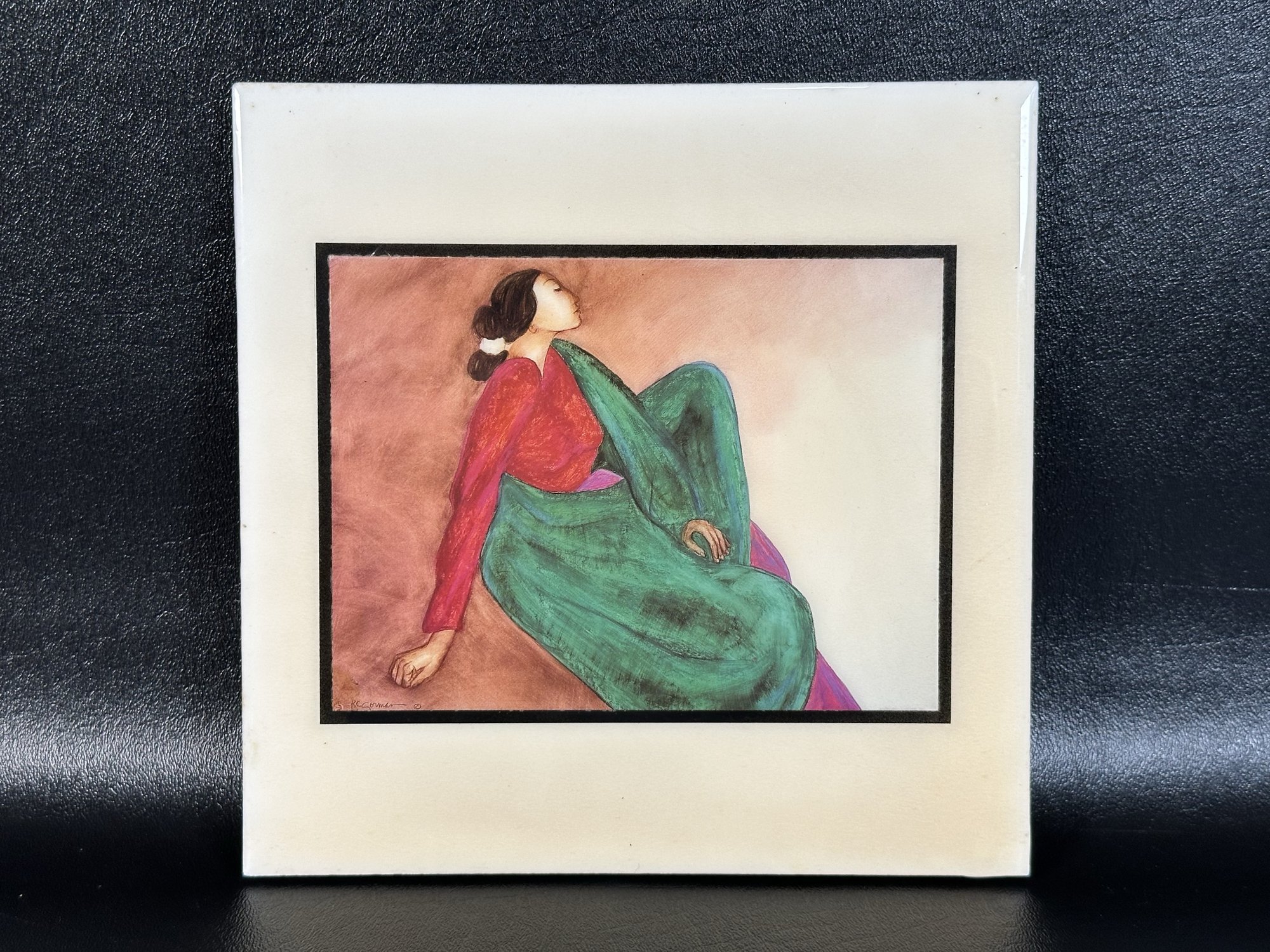 Decorative Ceramic Tile Featuring A Print Of Edna By R.C. Gorman ...