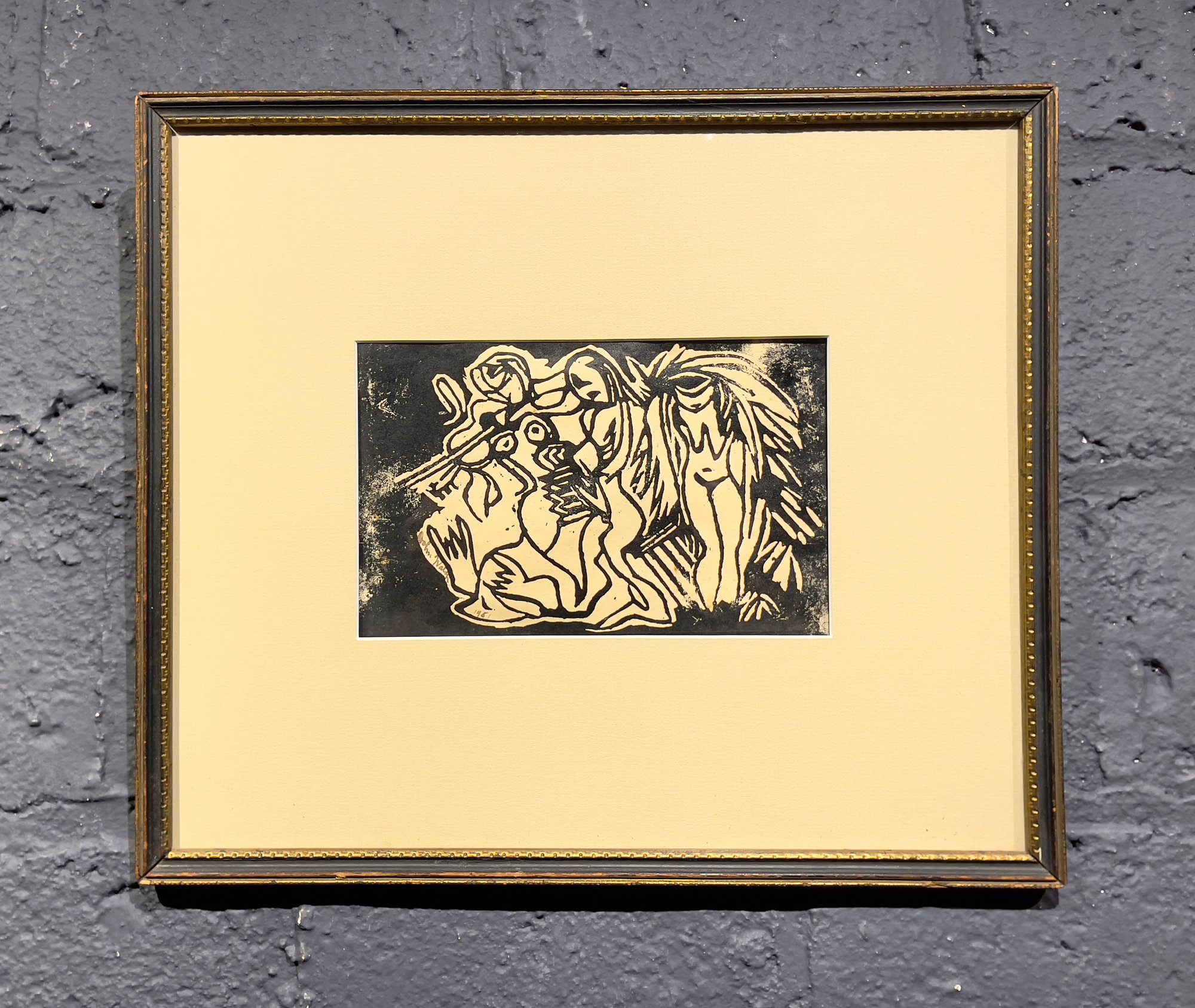Abstract Figural Woodcut Signed John Walsh Dated 1951 #1924261 ...