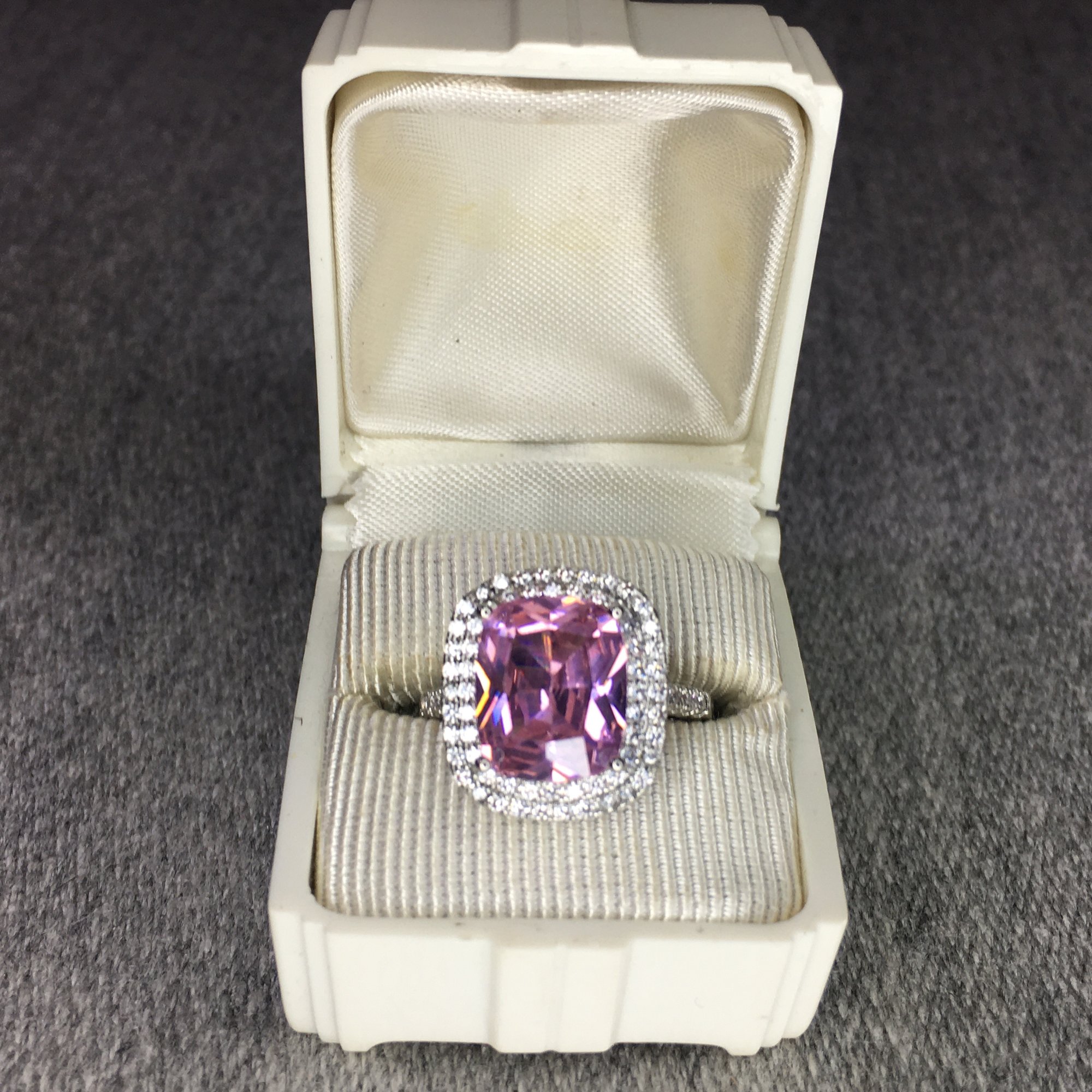 Fantastic Brand New Sterling Silver / 925 Ring With Pink Tourmaline And ...