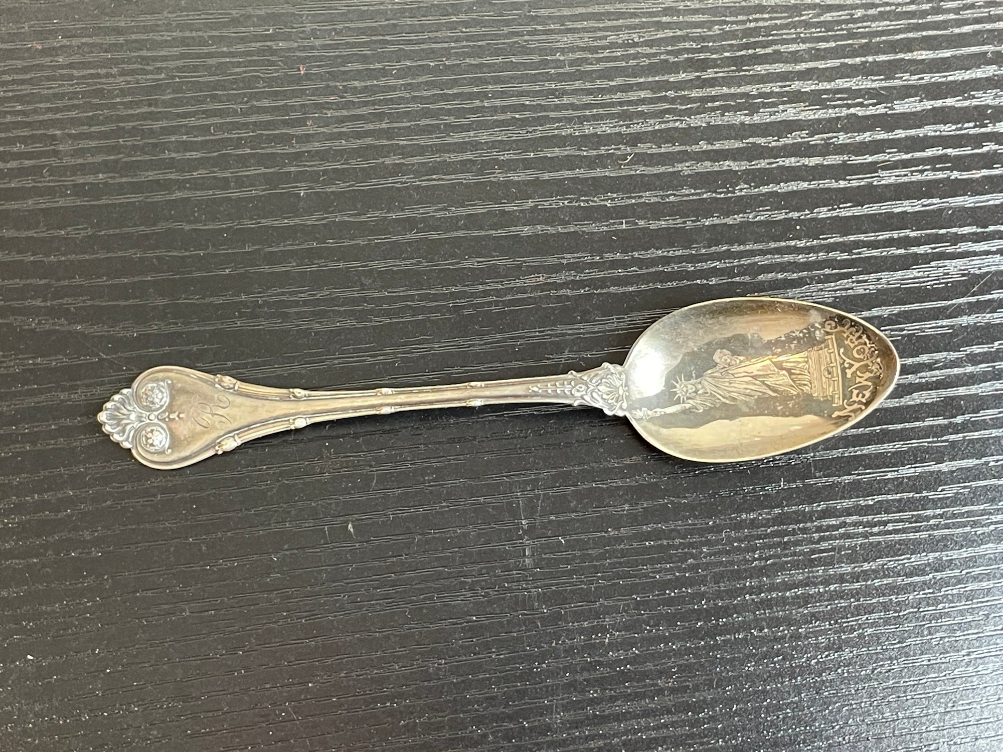 Antique STERLING SILVER New York Statue Of Liberty Souvenir Spoon ...