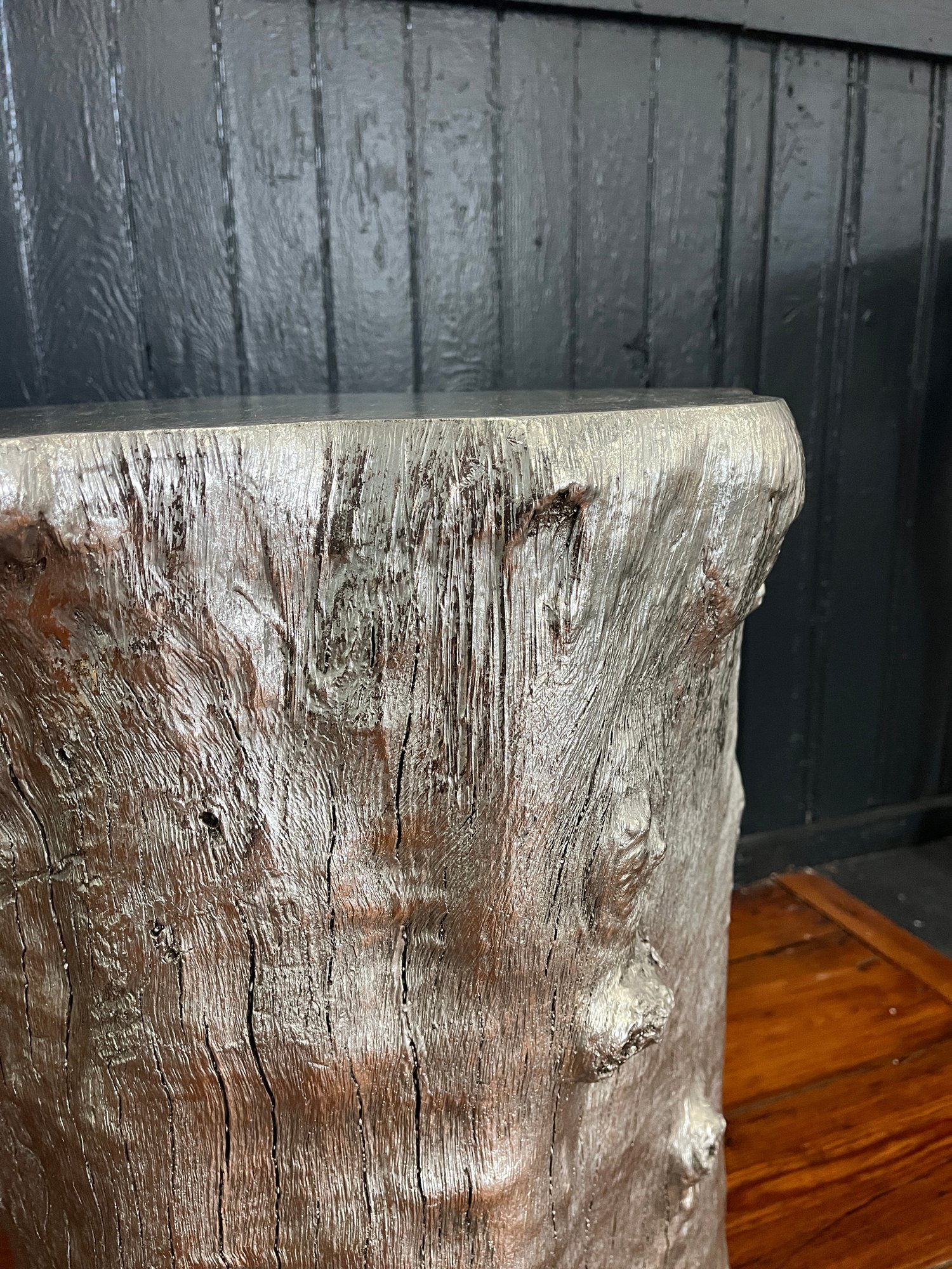 A Silver Tree Stump Form End Table #40849694 | Auctionninja.com