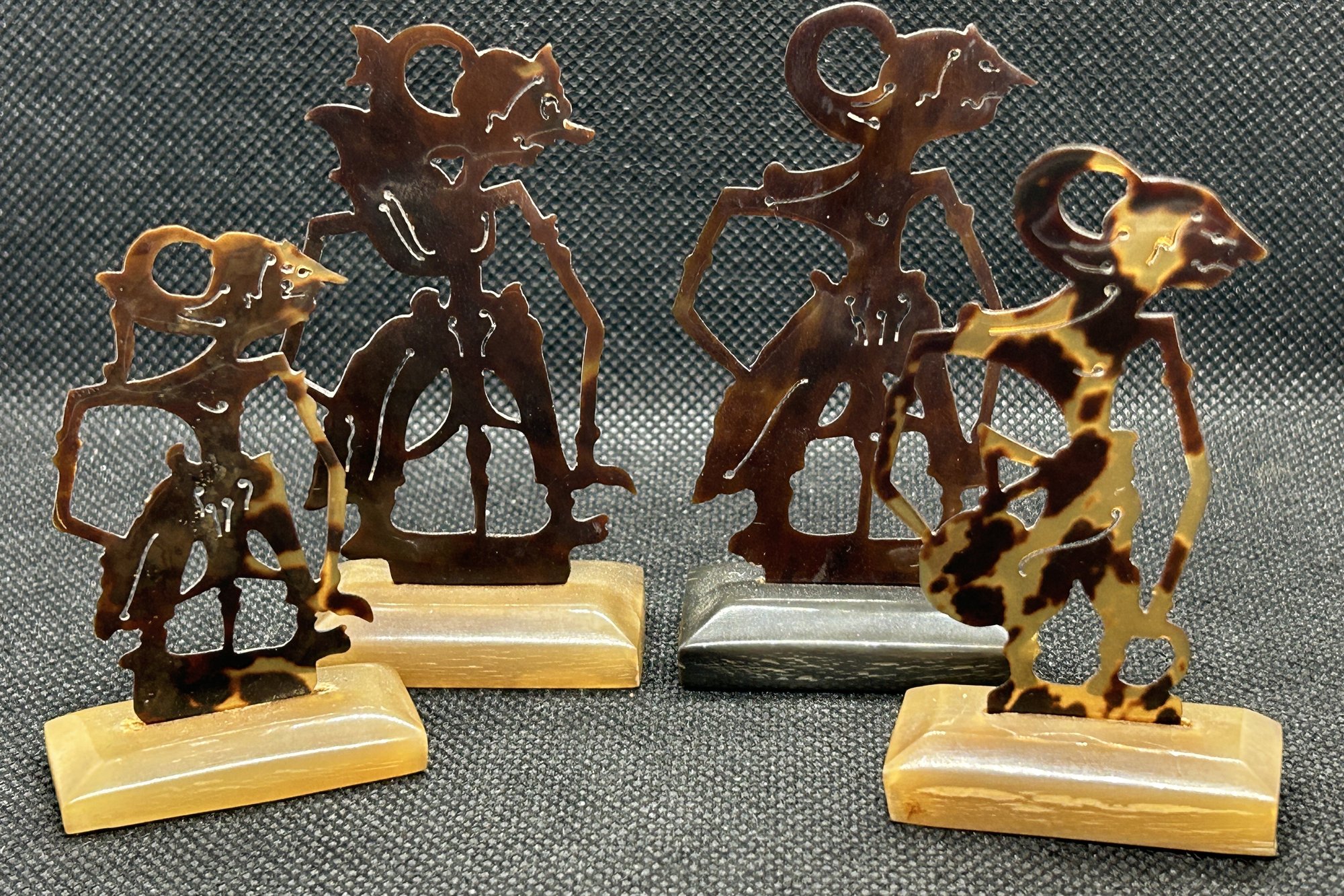 Early Carved Horn And Tortoise Shell Balinese Miniature WAYANG KULIT ...