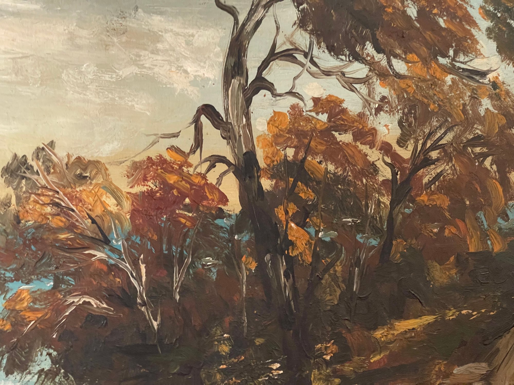Autumn Coastal Impasto Landscape Oil Painting In Gilded Frame #2333970 ...