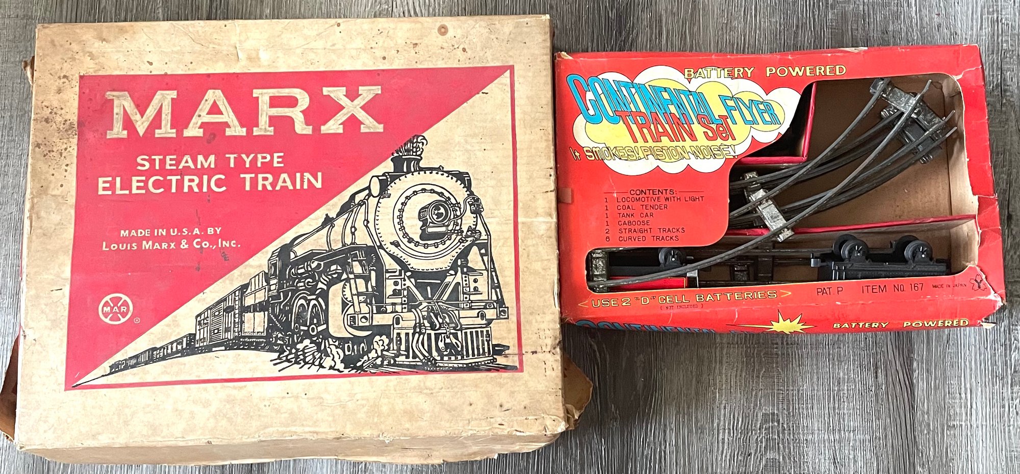 Vintage Marx Electric Style Steam Train Set And Continental Flyer Train ...