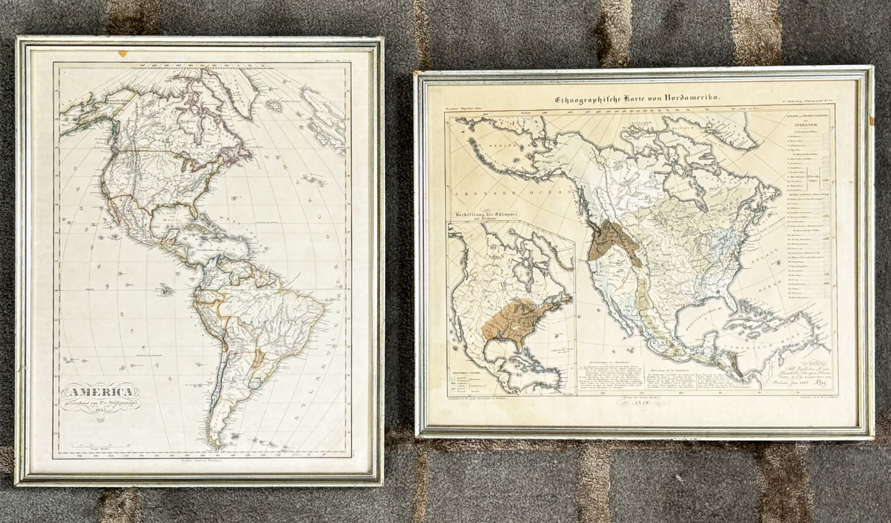 A Pair Of Antique Framed Maps Of North American, 1845, 1846 #40815954 ...