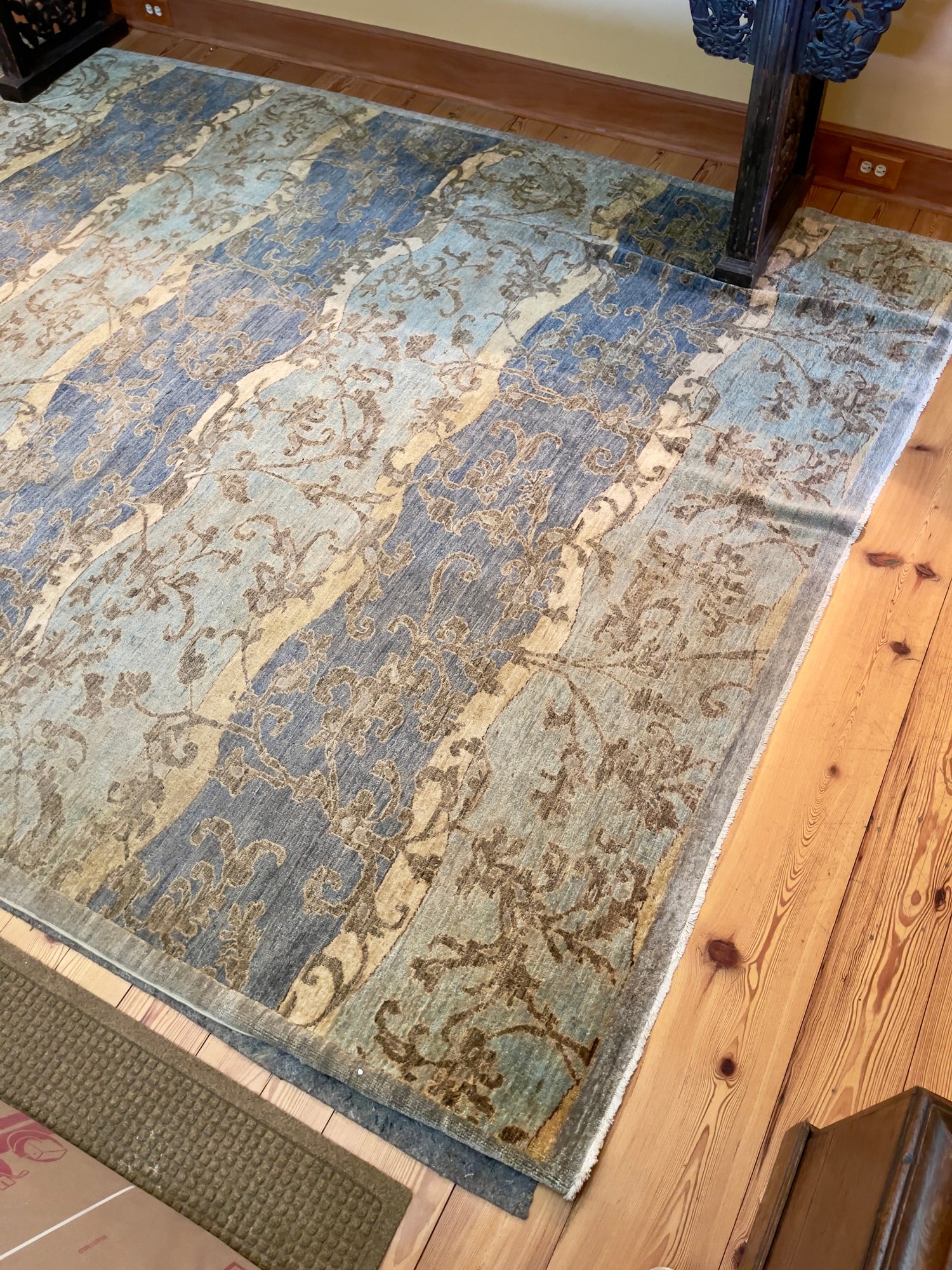 Large (8 X 13) Oriental Ziegler Kevin Blue Gray Hand-Knotted Wool Rug ...