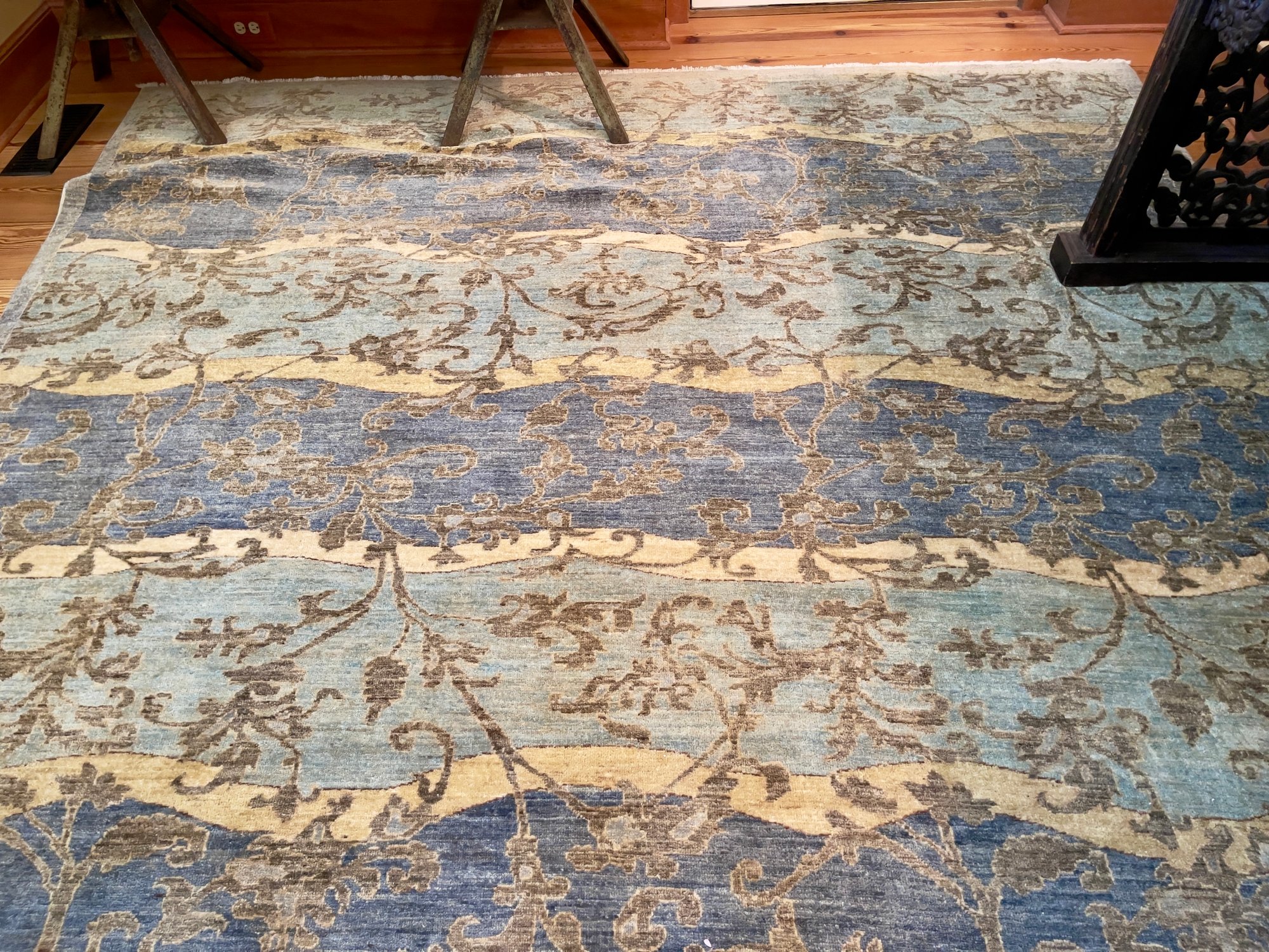 Large (8 X 13) Oriental Ziegler Kevin Blue Gray Hand-Knotted Wool Rug ...