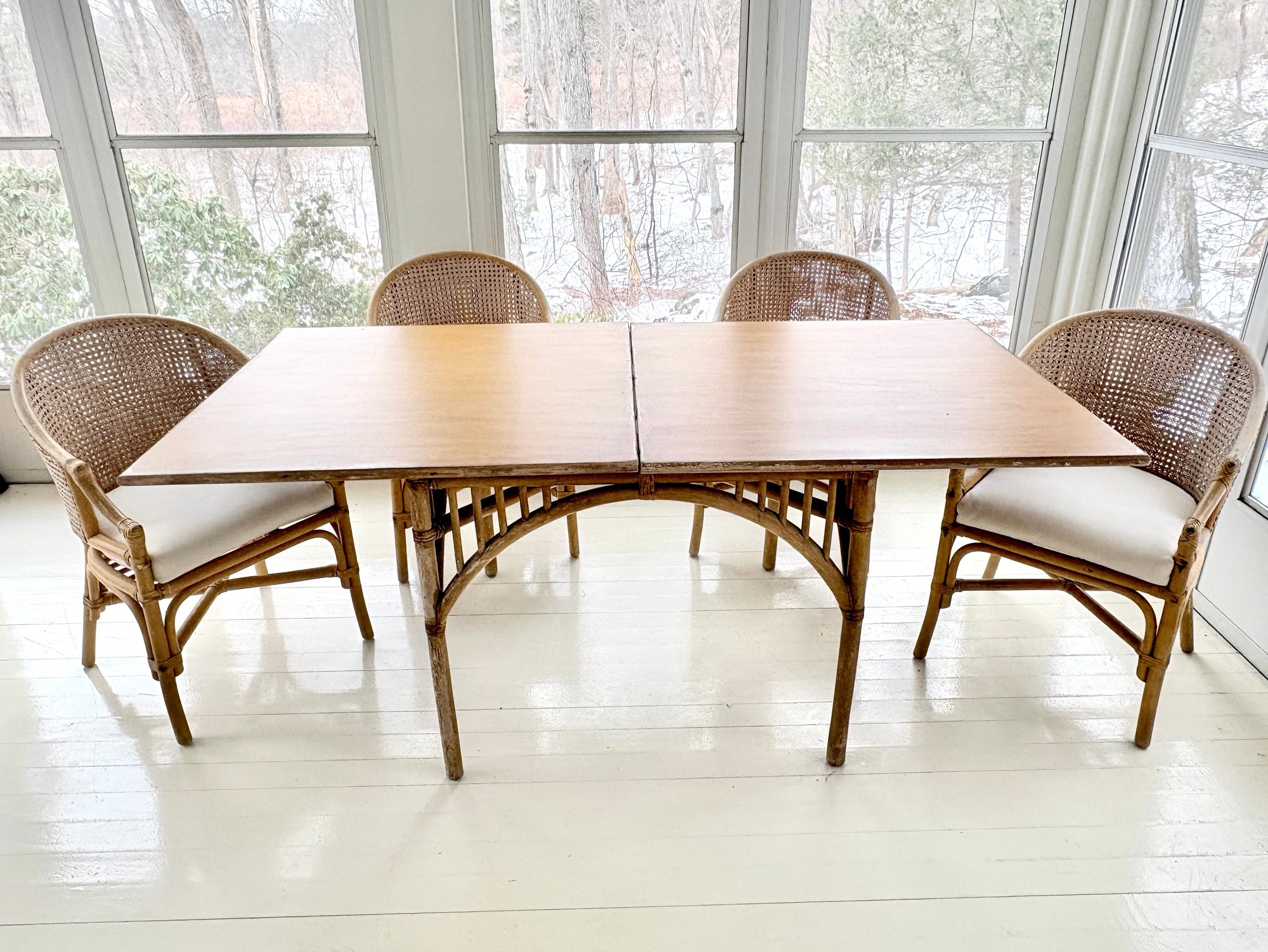 MCM Bamboo Sunroom Table & Four Chairs #2246417 | Auctionninja.com