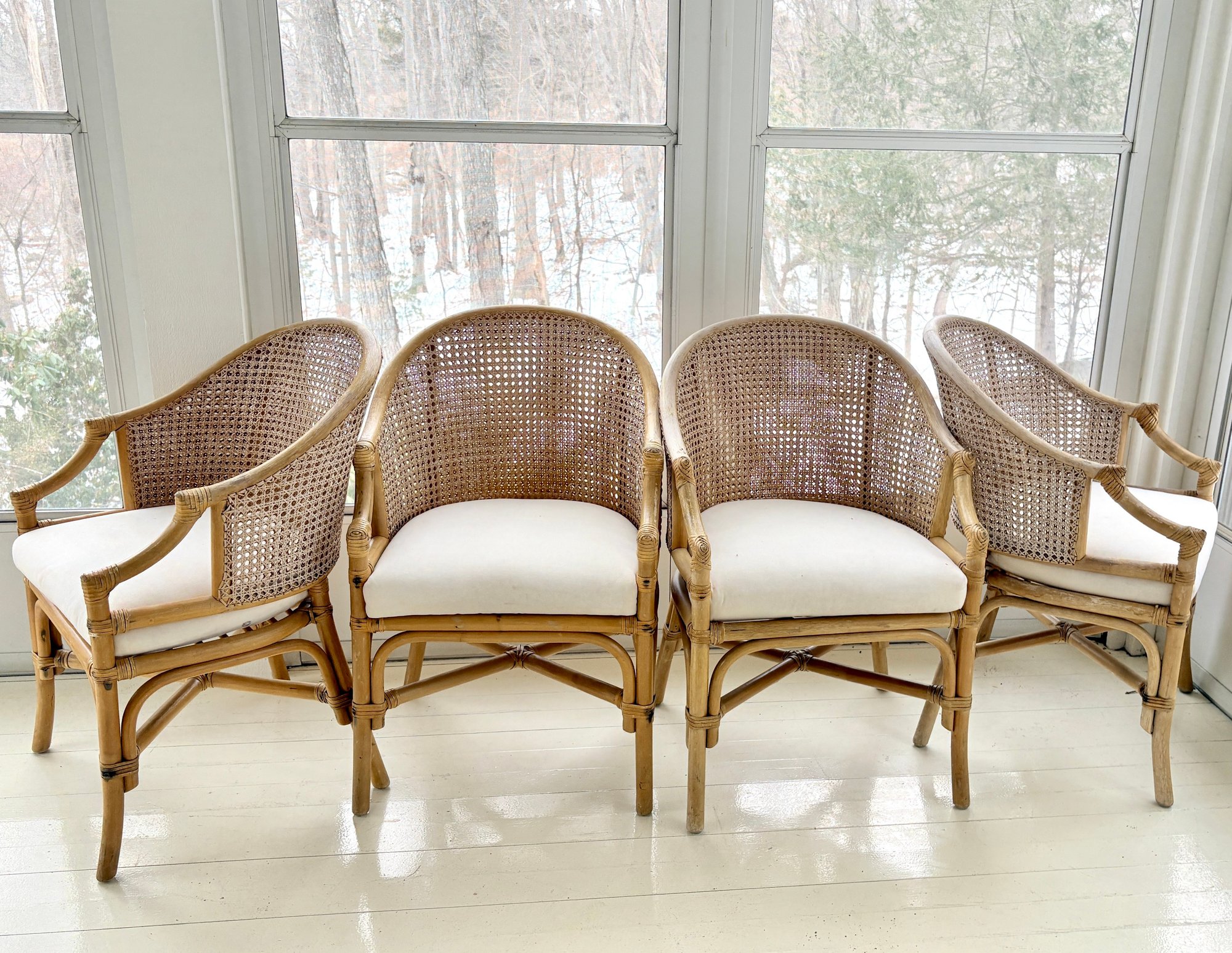 MCM Bamboo Sunroom Table & Four Chairs #2246417 | Auctionninja.com