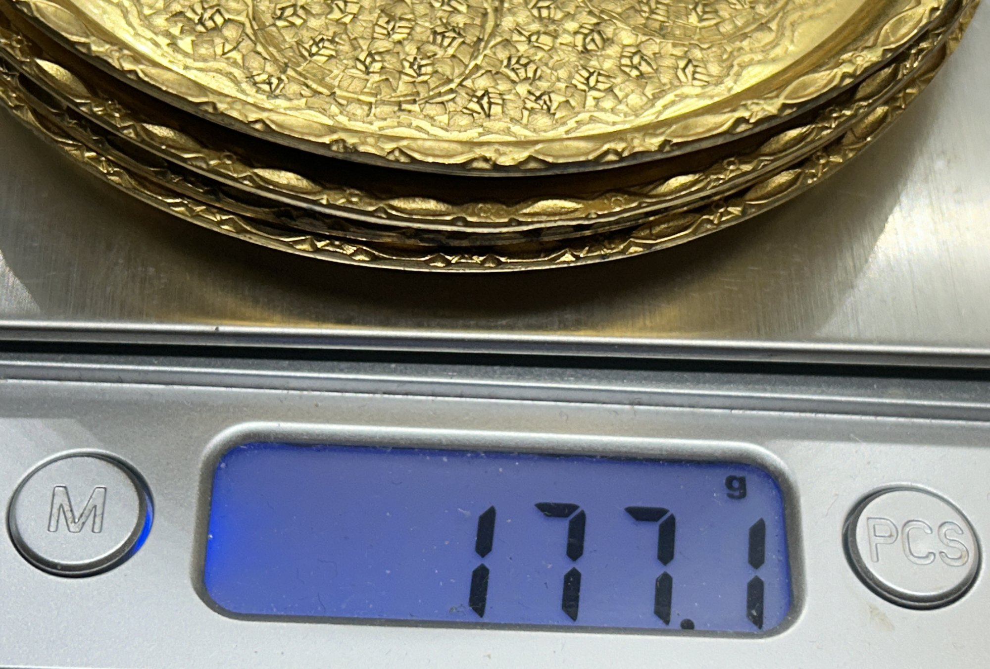 Antique Ca. 1900 Gilt Sterling Silver Middle Eastern Coasters- 5.69 ...