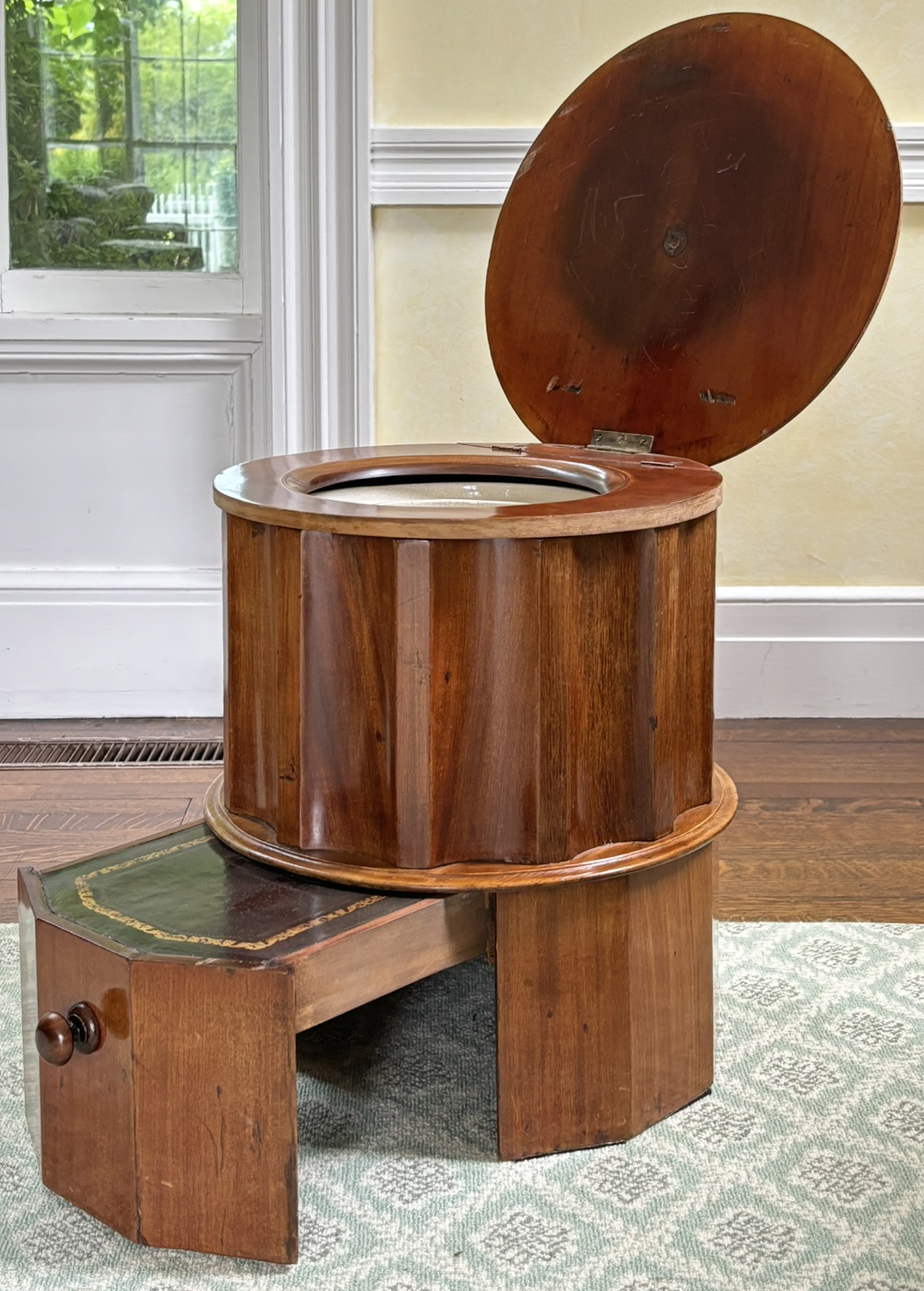 An Antique English Commode Cabinet Side Table With Hidden Commode ...