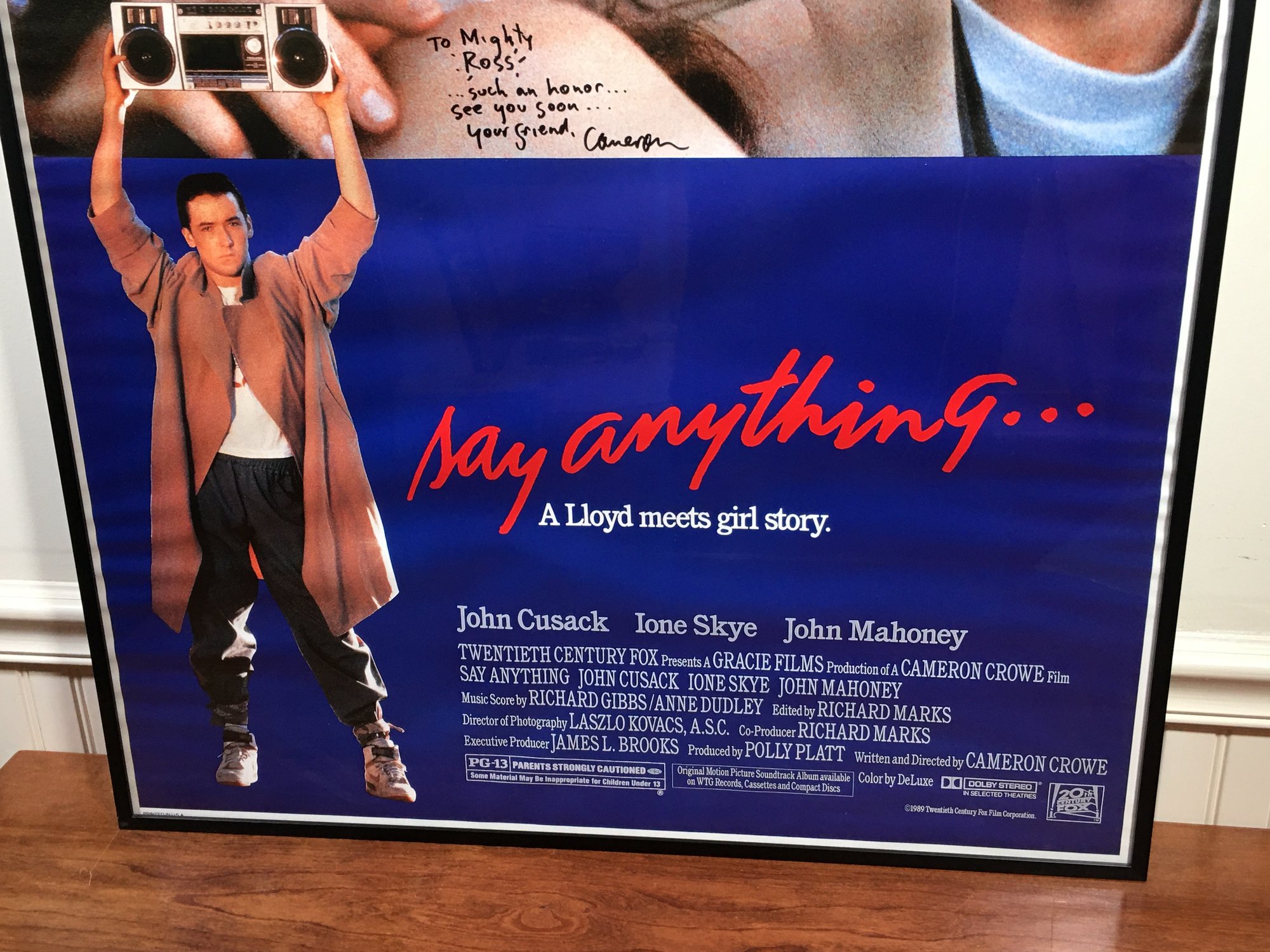 Amazing Signed Movie Poster SAY ANYTHING Signed By Legendary Director ...