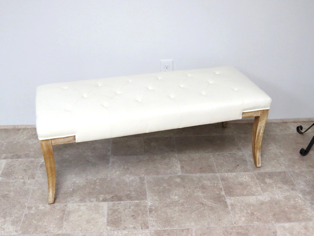 An Italian Styled Tufted Leather Dressing Room Bench #2046083 ...