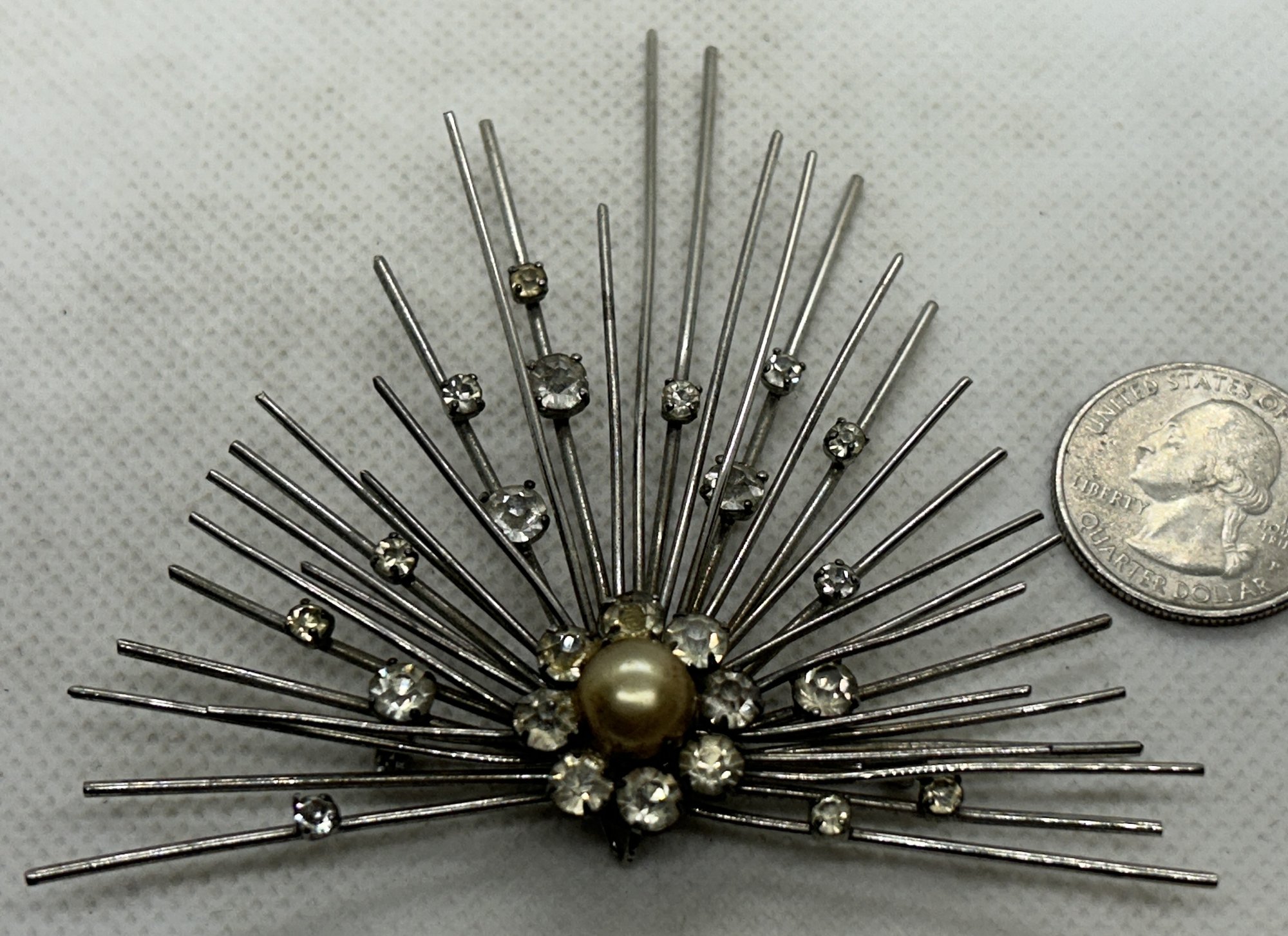 1950s Mid Century Modern JAYKEL STERLING SILVER ATOMIC Sunburst Brooch ...