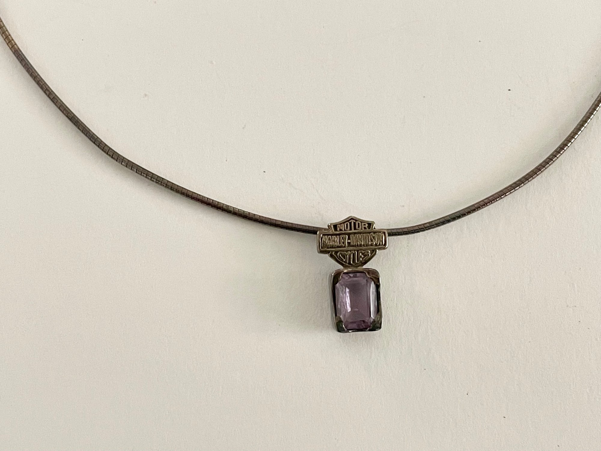 Harley Davidson Sterling Choker Necklace With Amethyst Pendant #2095249 ...