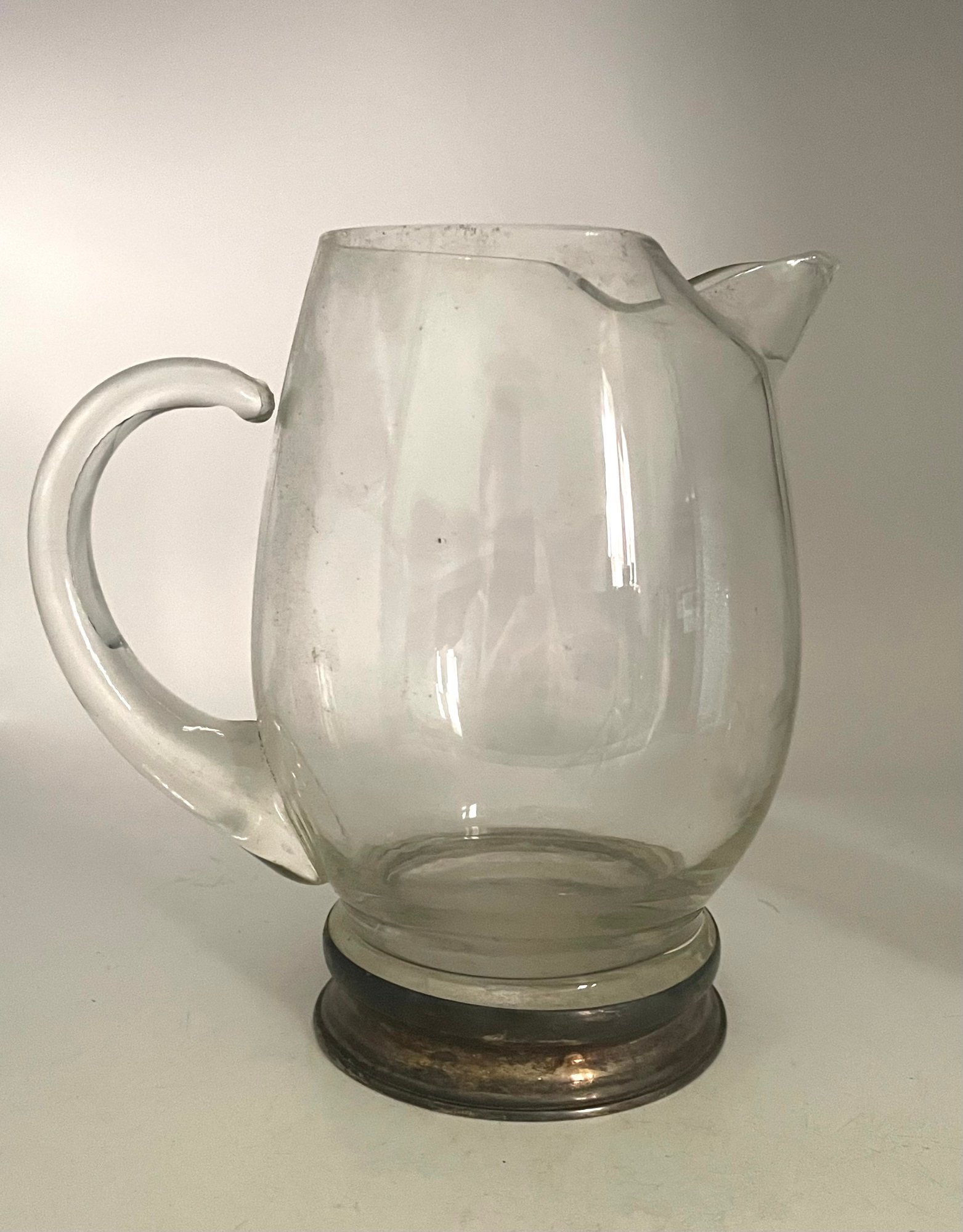 Antique Pitcher With Sterling Silver Base #1941818 | Auctionninja.com