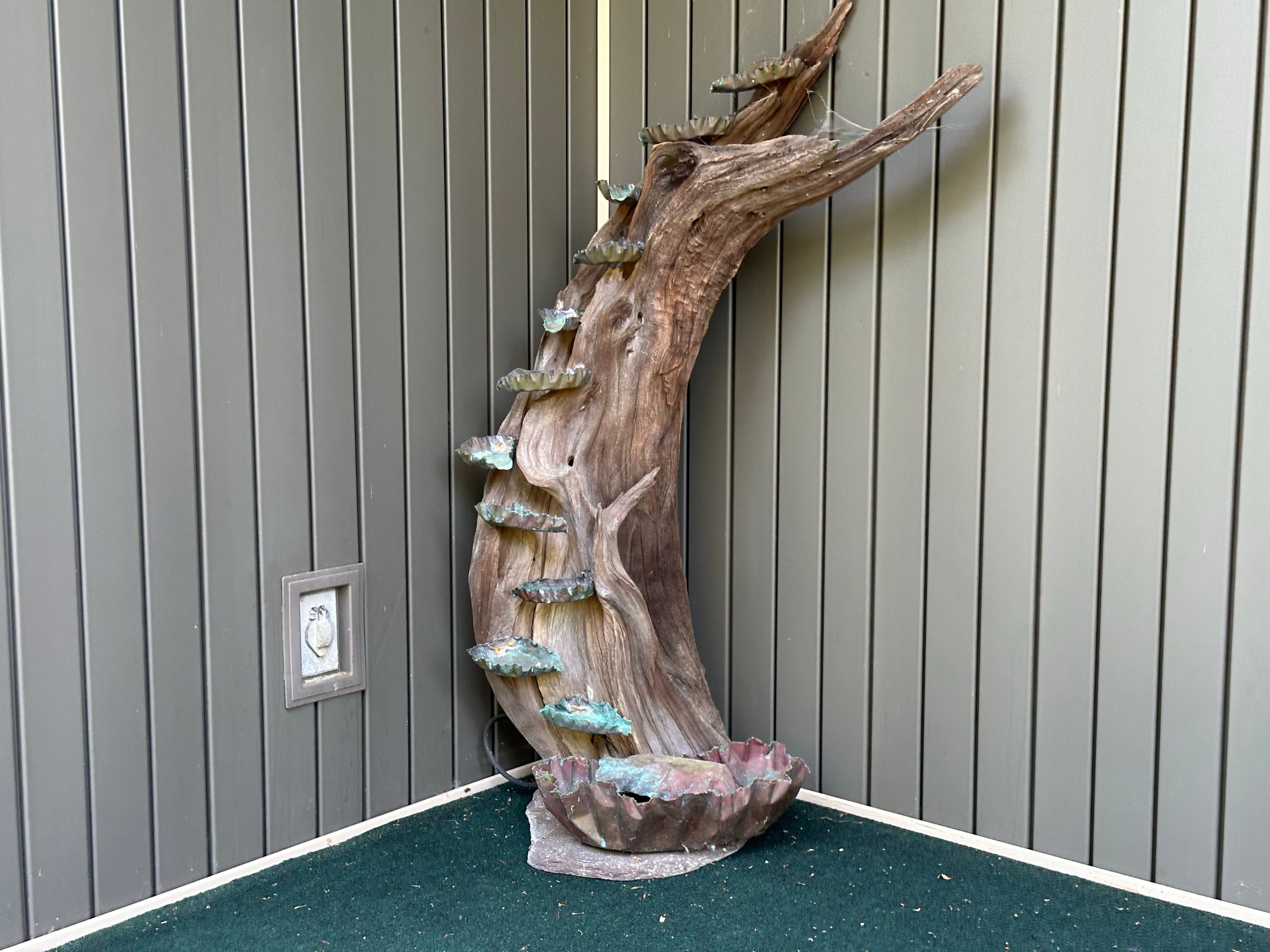 A Spectacular Vintage Handcrafted Fountain Made From A Large Tree Root ...