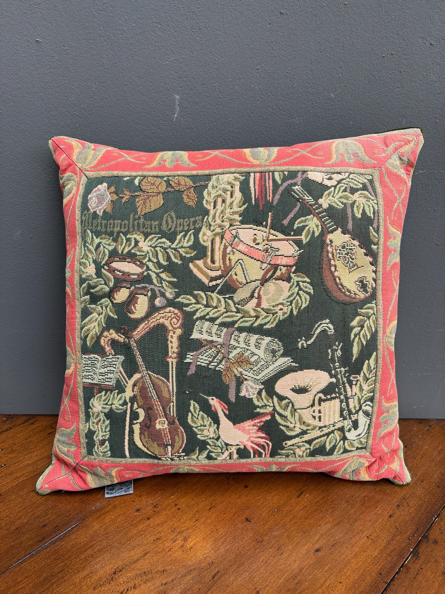 Metropolitan Opera Gift Shop Musical Instrument Tapestry Throw Pillow ...