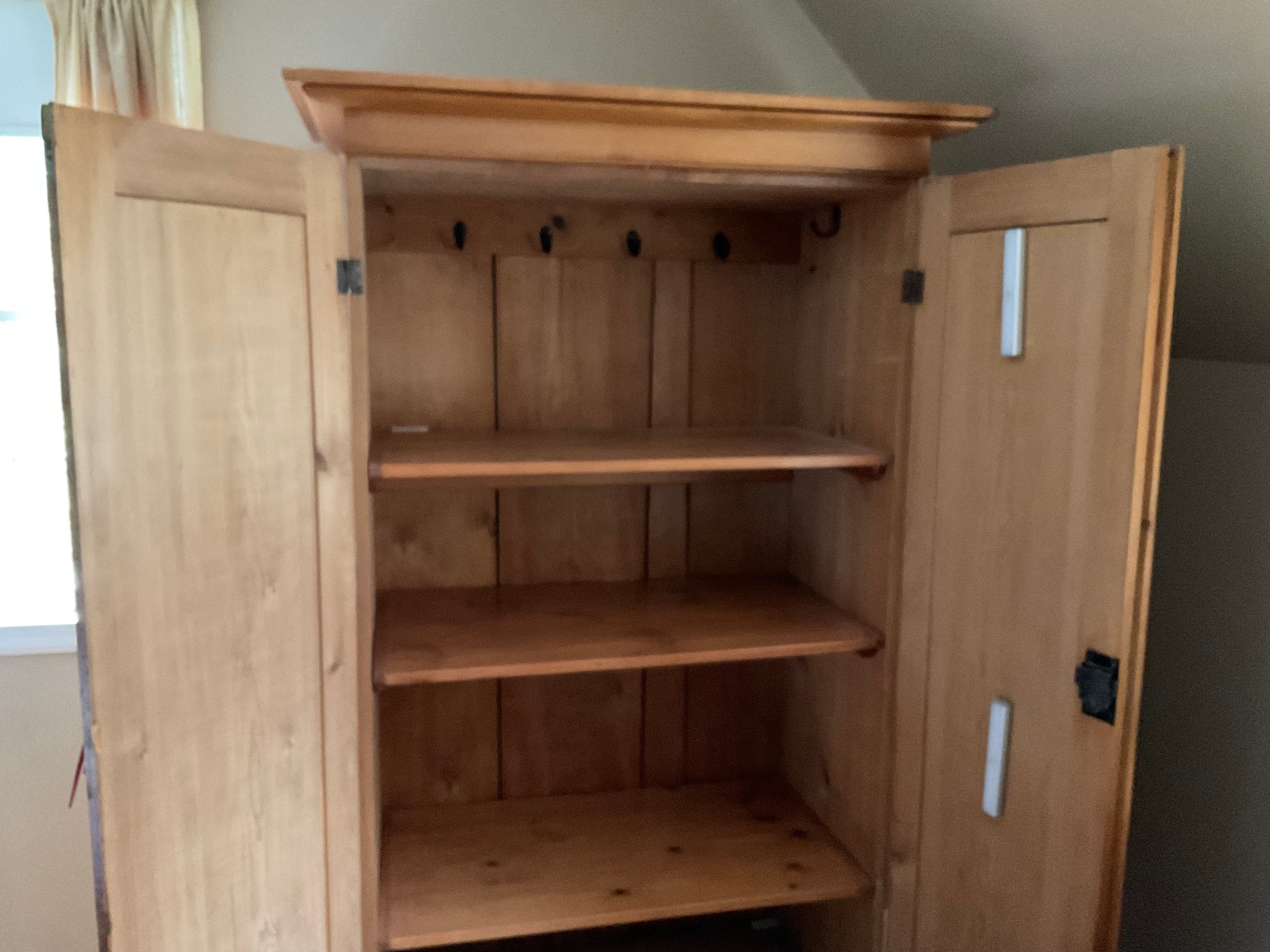 Tall Wood Wardrobe Cabinet With Interior Shelves #2093776 ...