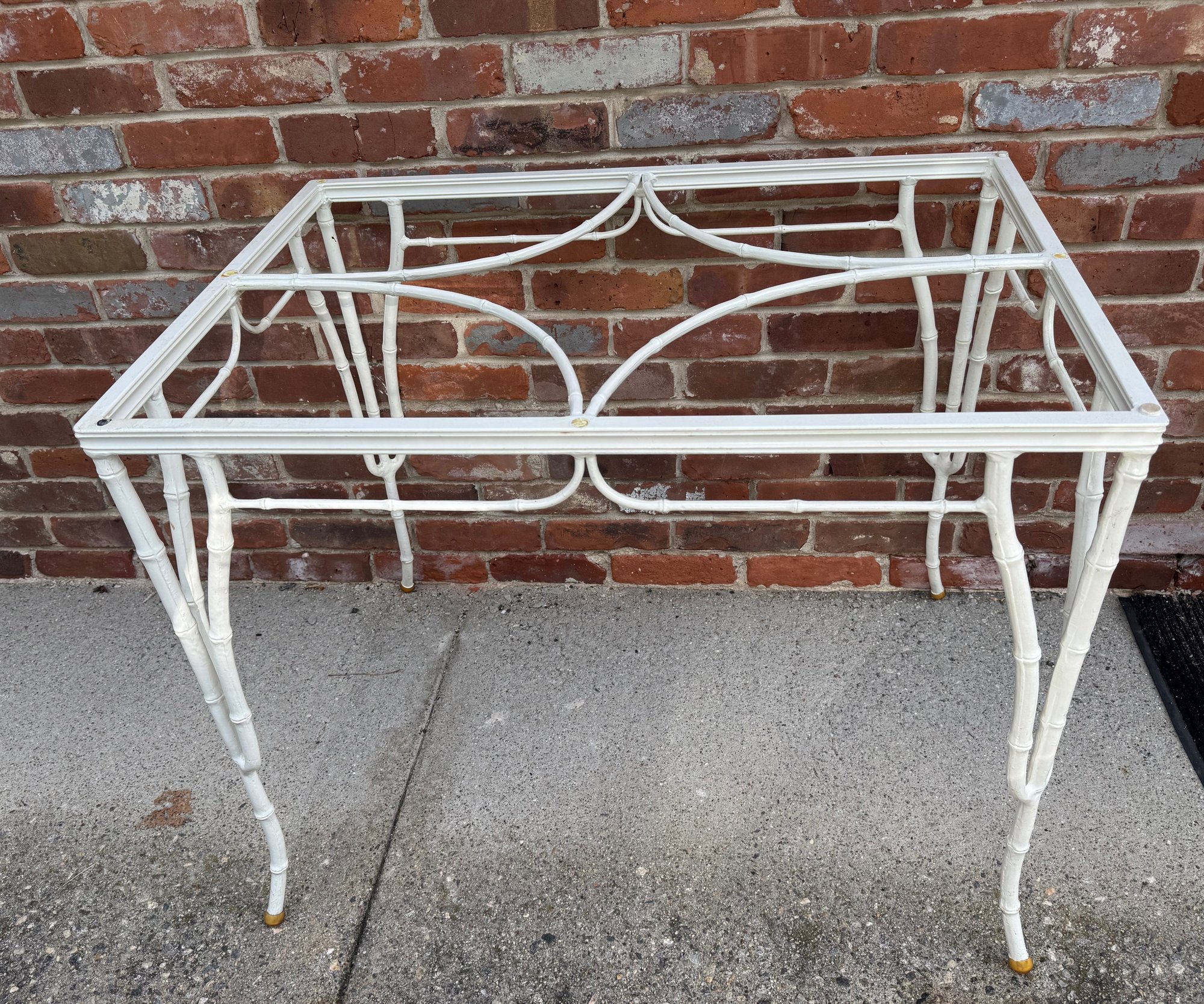 Small 1960s Glass Topped Wrought Iron Bamboo Kitchen Table #2191933 ...