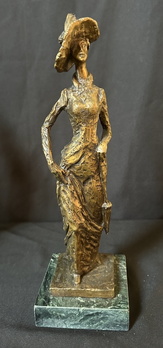 Two Y. Bekkerman Bronzes - Dapper Man And A Victorian Woman, Signed (2 ...