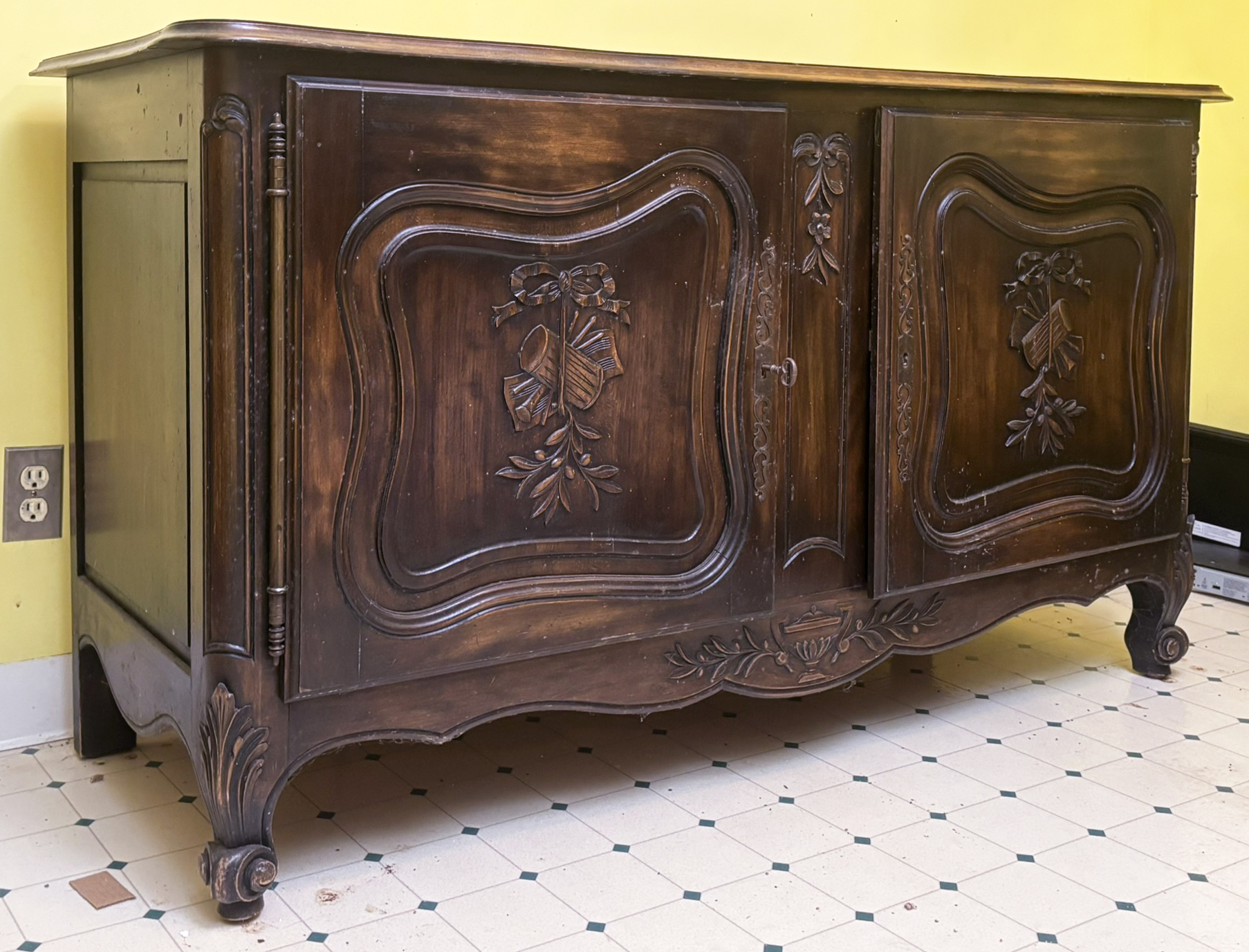 A High Quality Antique Reproduction French Provincial Walnut Sideboard ...