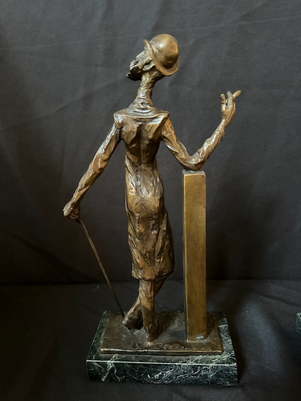 Two Y. Bekkerman Bronzes - Dapper Man And A Victorian Woman, Signed (2 ...