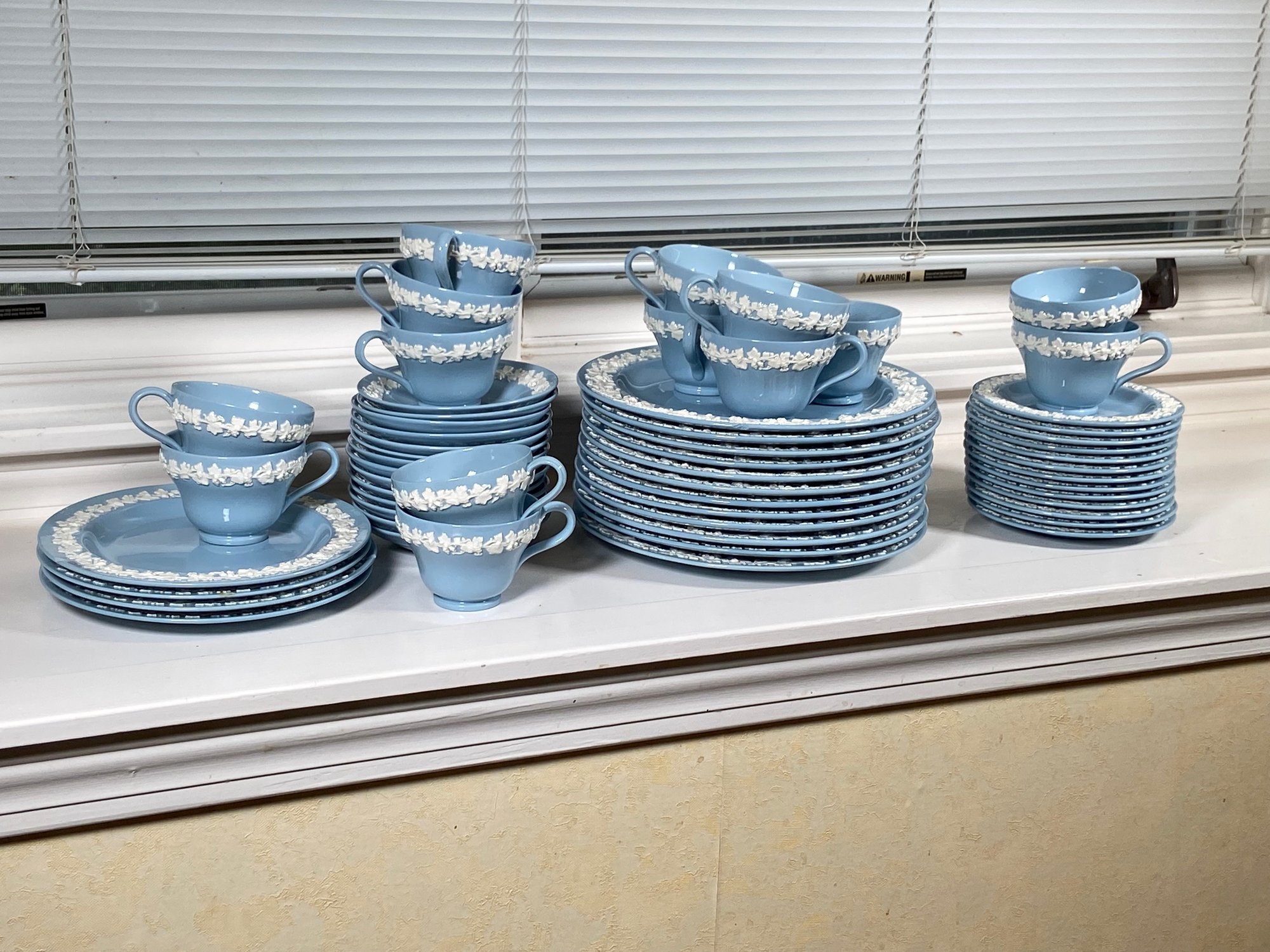 Fabulous Service For 12 Of WEDGWOOD Blue Queensware China - Used Twice ...