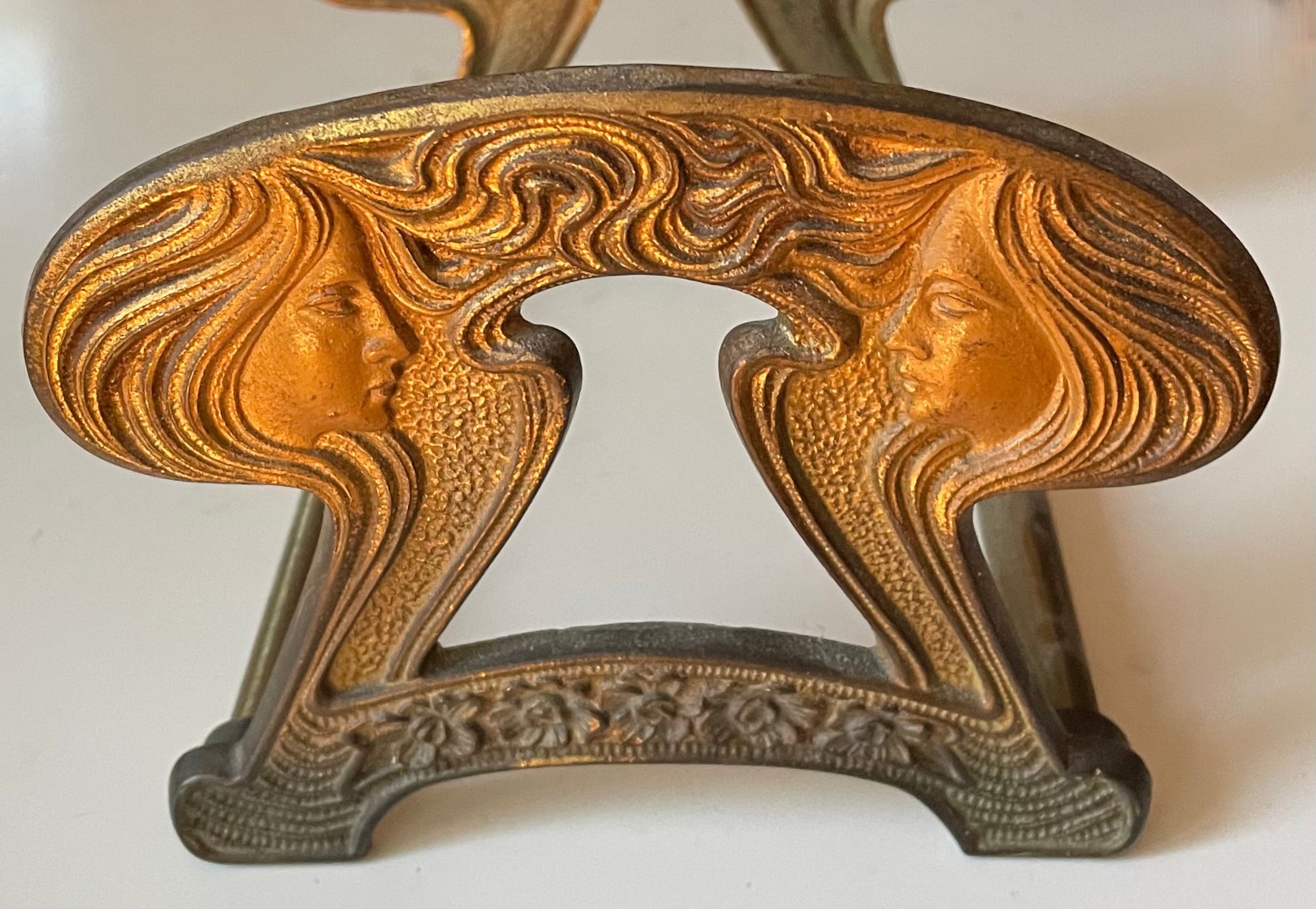 Antique Cast Iron Art Nouveau Bookends With Women's Heads #1974724 ...