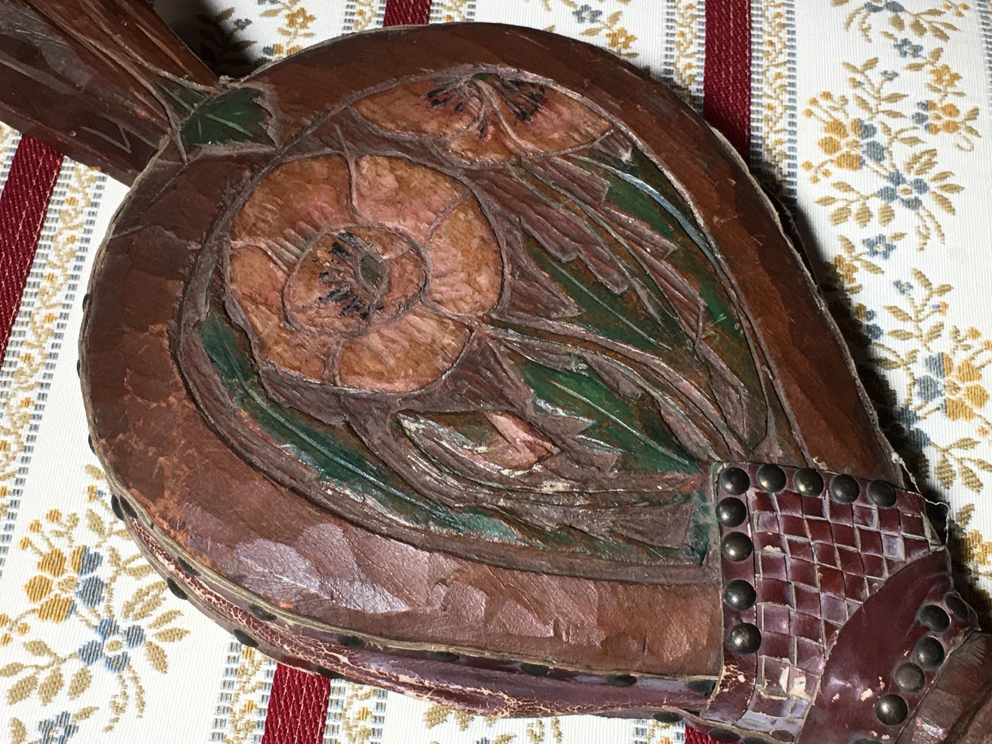 Wonderful Antique Hand Carved And Painted Bellows - Wood & Leather ...