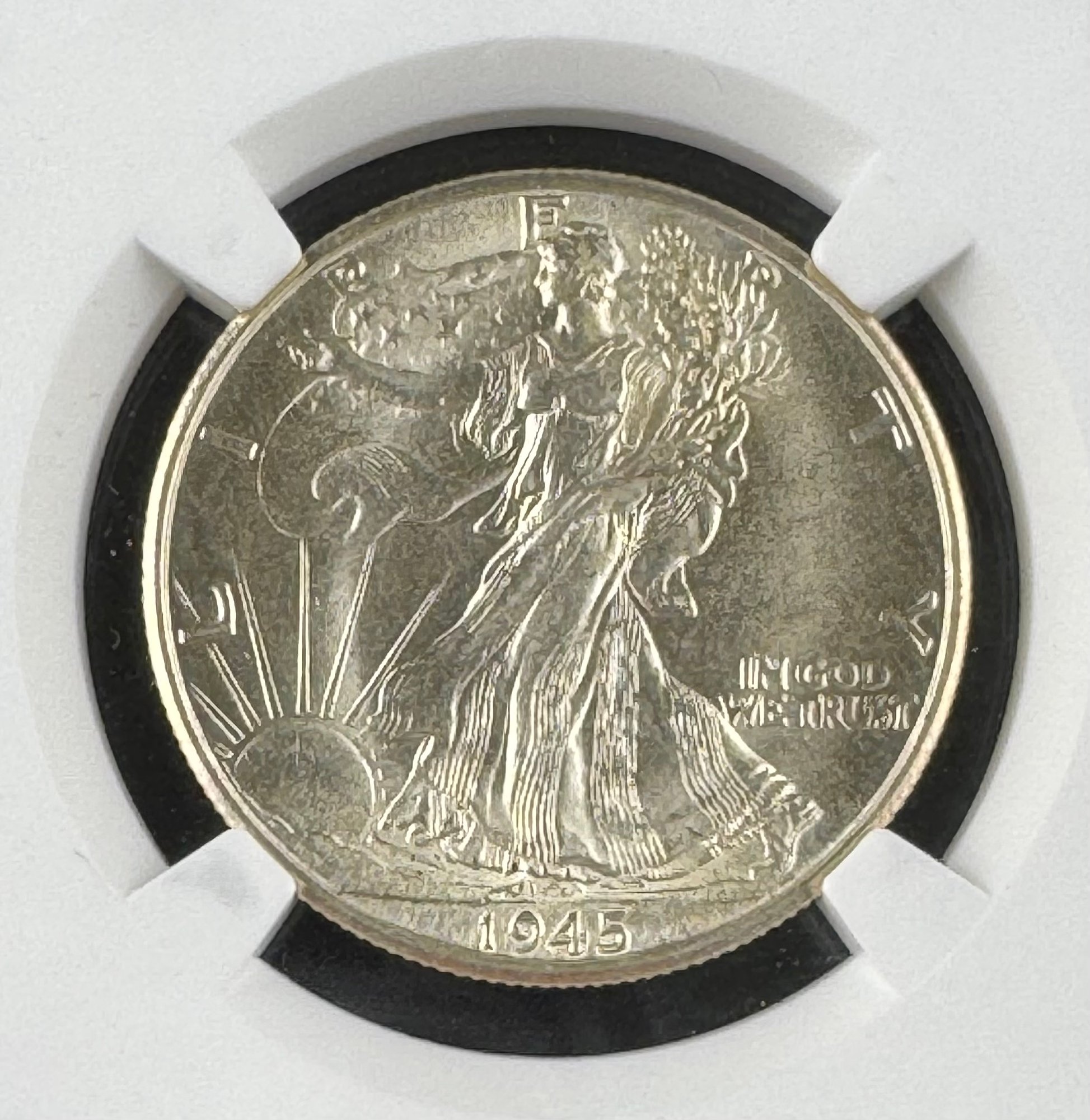 RARE SOUGHT-AFTER 1945-D Walking Liberty Silver Half Dollar Graded By ...