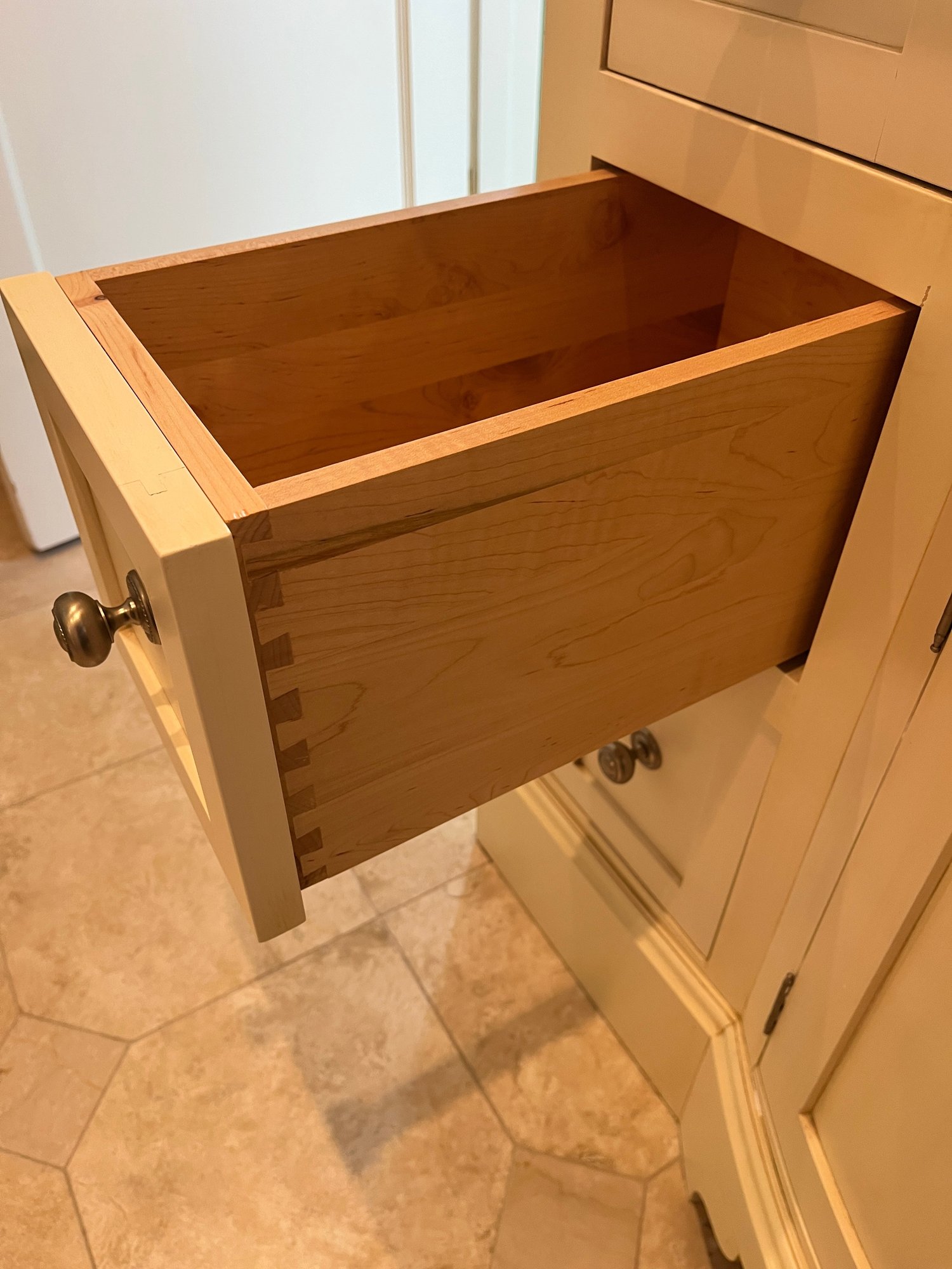 A Custom Bow Front Vanity - Kohler Ribbed Sink - Jado Hardware - Bath ...