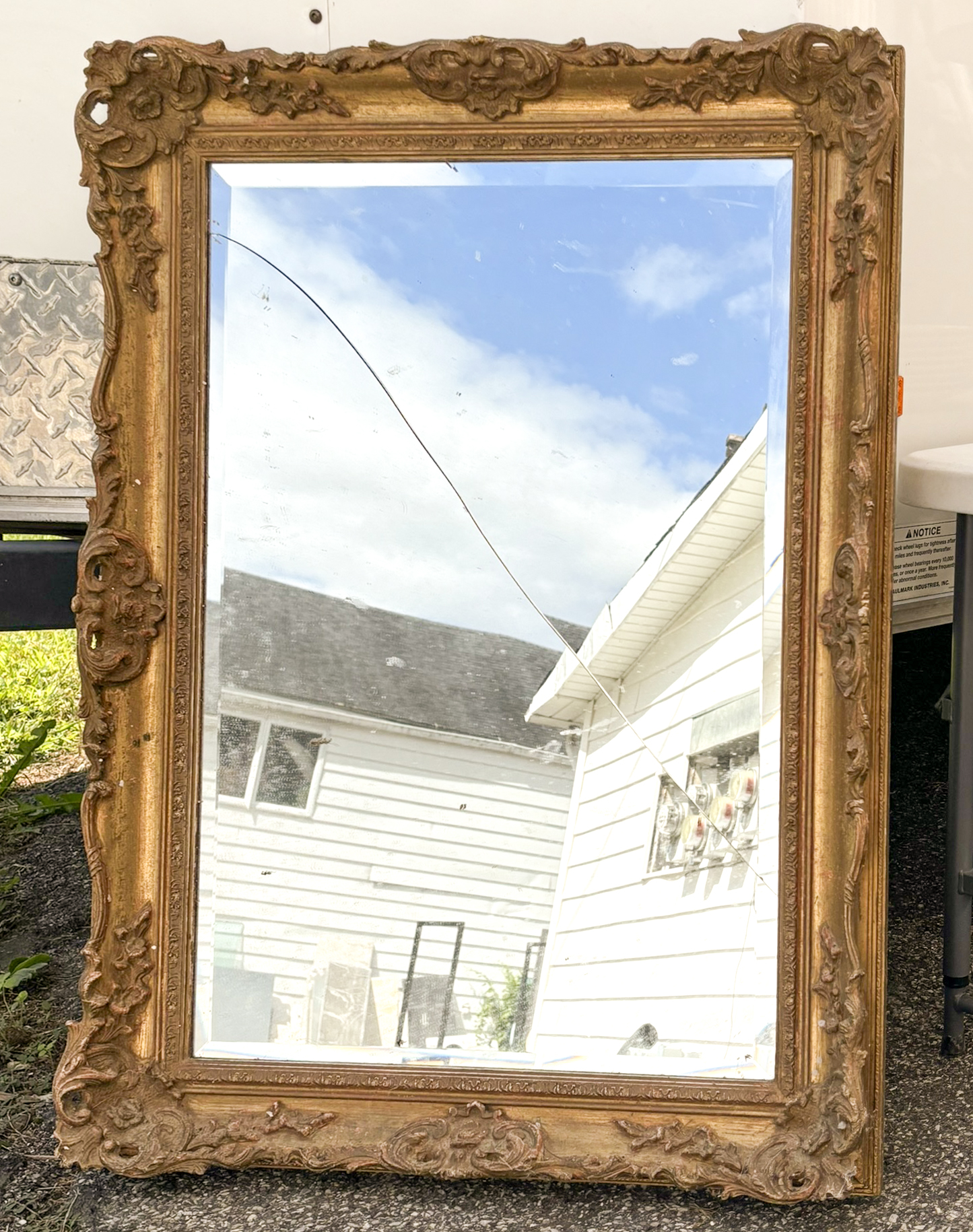 A Gilt Wood Frame (Mirror Has Crack) #40802614 | Auctionninja.com