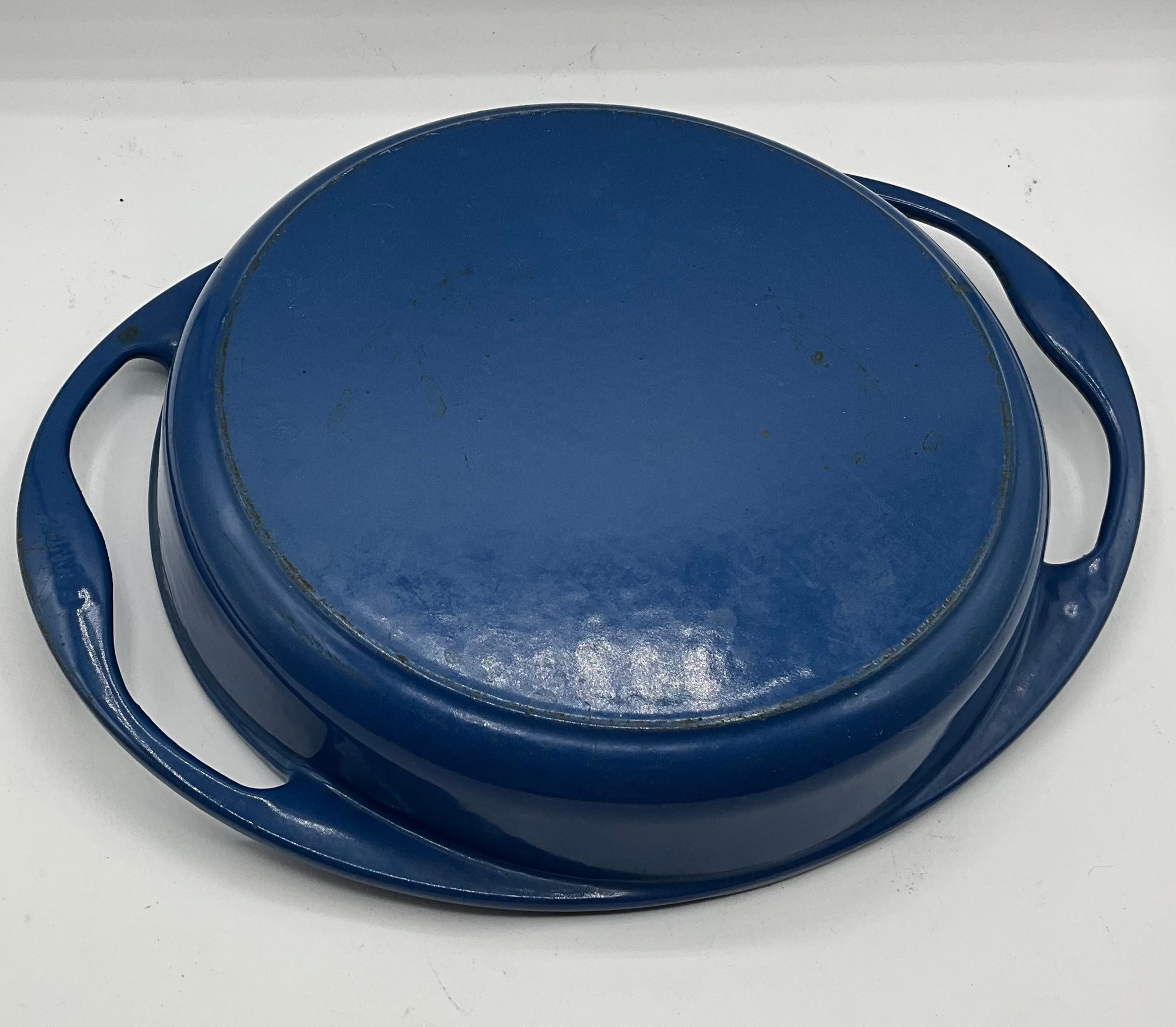 Vintage Le Creuset Heritage Tarte Tati Enameled Cast Iron Pan ~ Blue ...