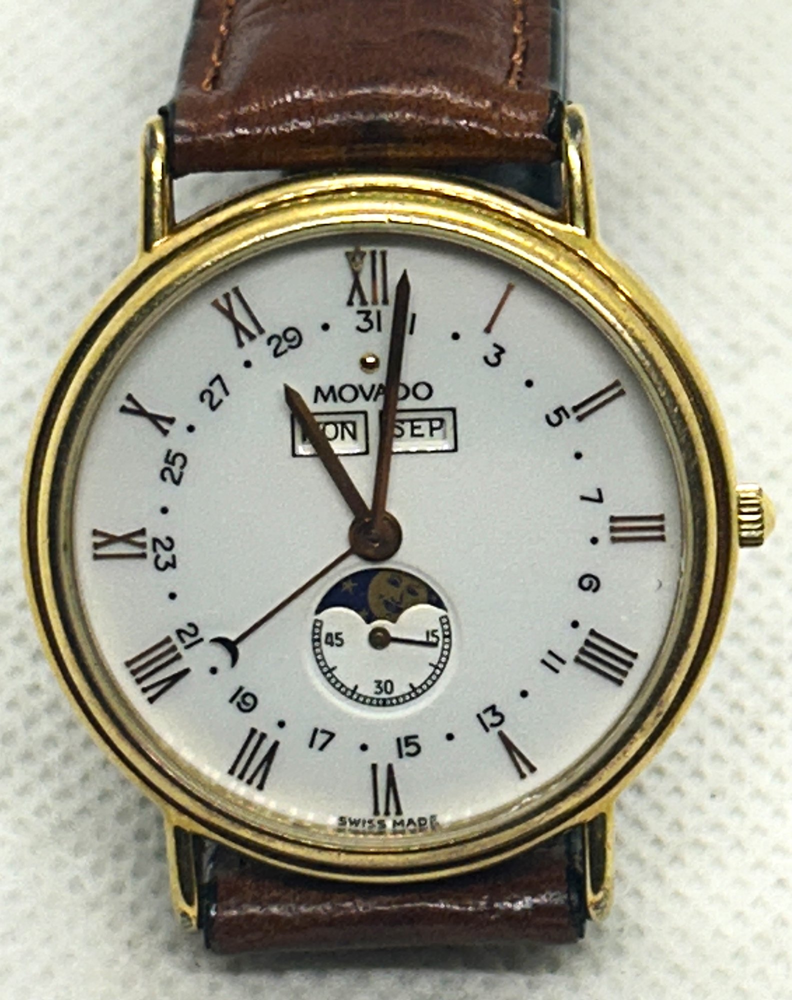 Rare Vintage MOVADO TRIPLE DATE MOON PHASE MEN'S WATCH- MODEL 87-27-862 ...