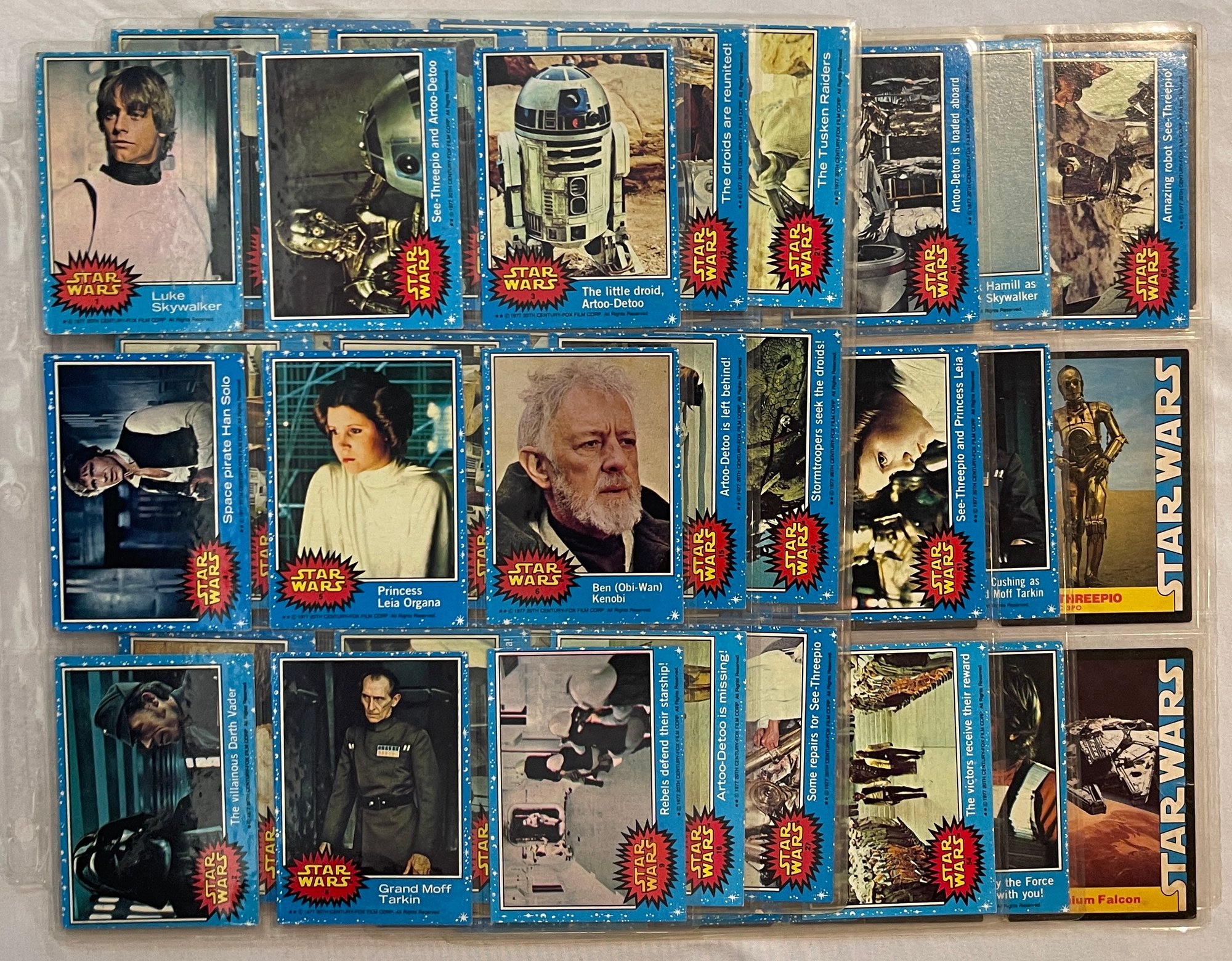 Complete 1977 Topps Star Wars First Series Set 1-66 W/ Luke Skywalker ...