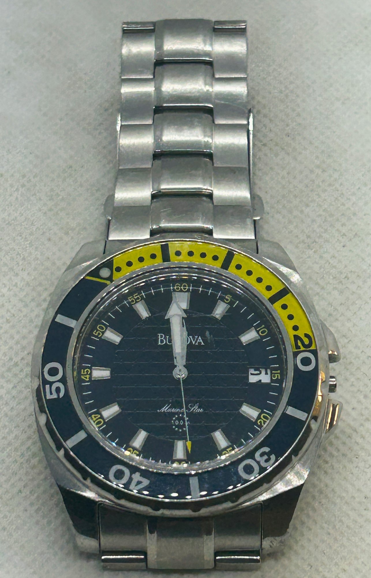 Large Men's BULOVA MARINE STAR Model 96B126 Wristwatch #1935919 ...