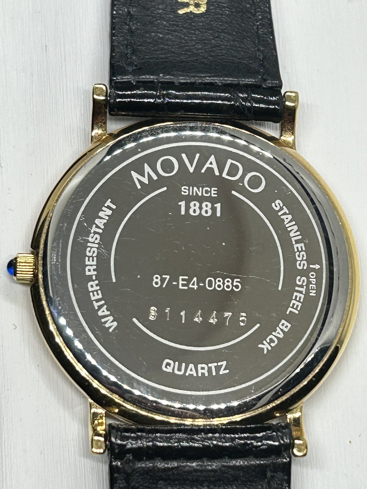 Luxury Men's MOVADO MUSEUM With Real Sapphire Crown- In Box With ...