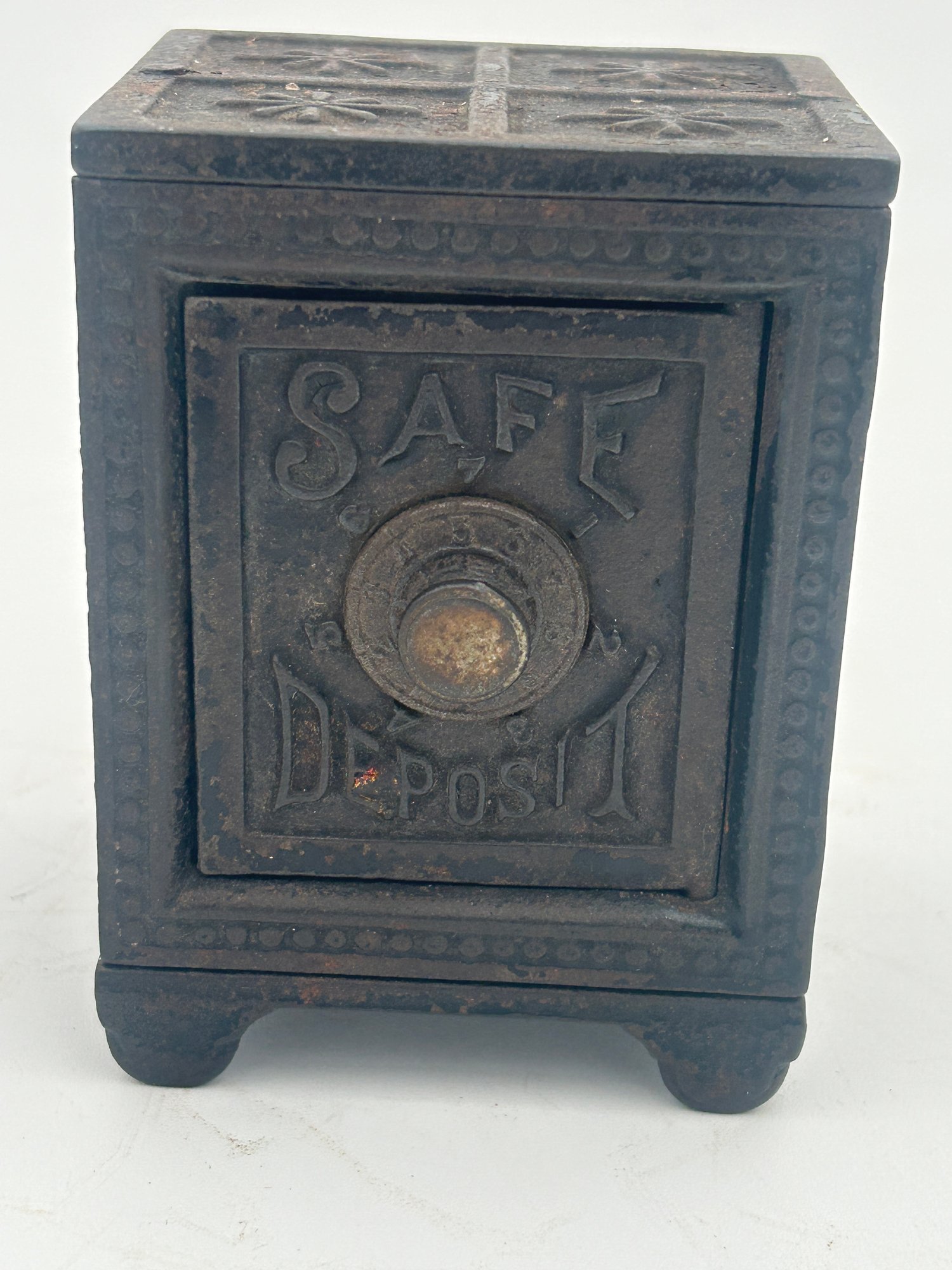 Antique Circa 1890s STEVENS Cast Iron 'SAFE DEPOSIT' Figural Safe Coin ...
