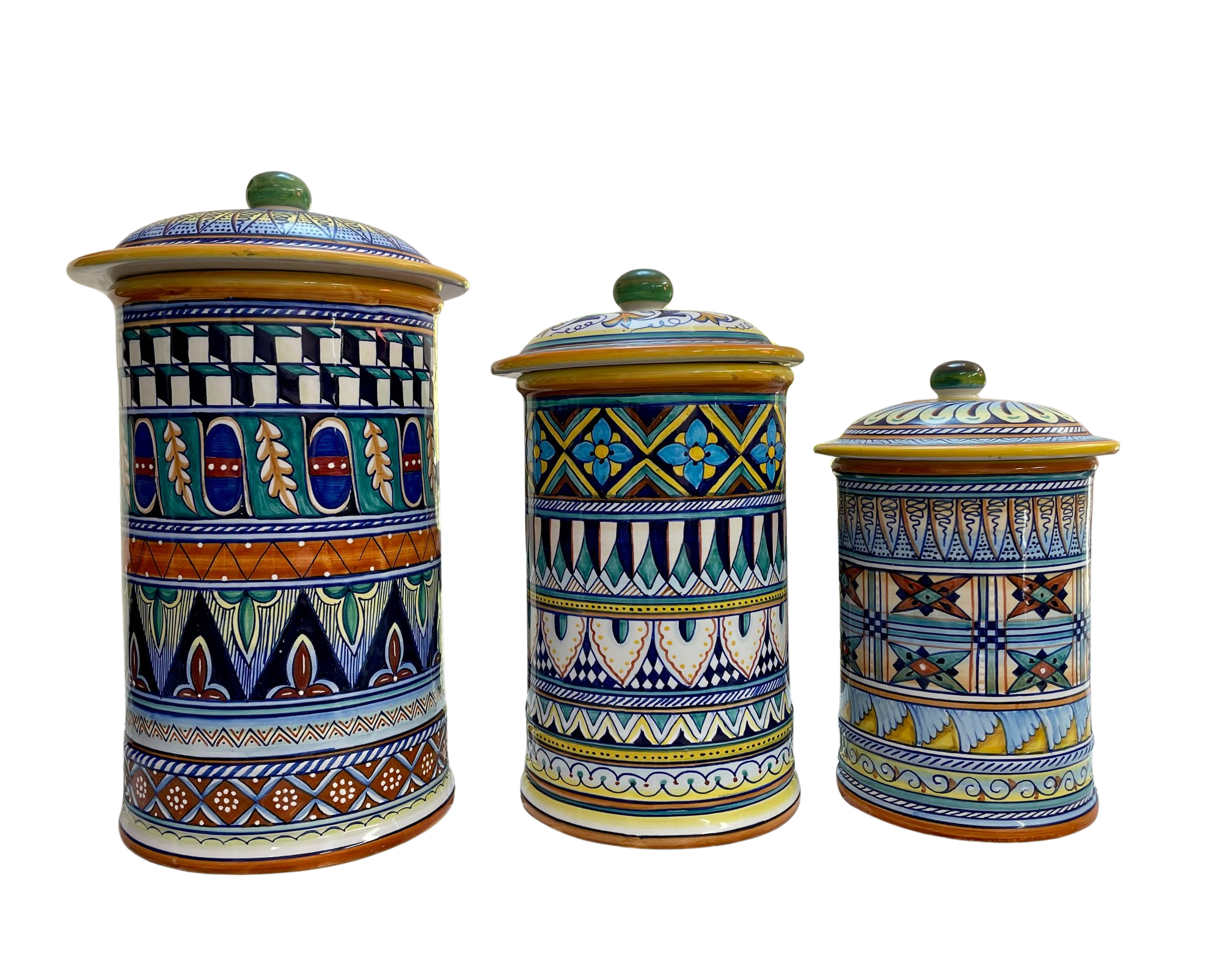 Franco Mari Deruta Ceramic Polychrome Canisters, Made In Italy #1956853 ...