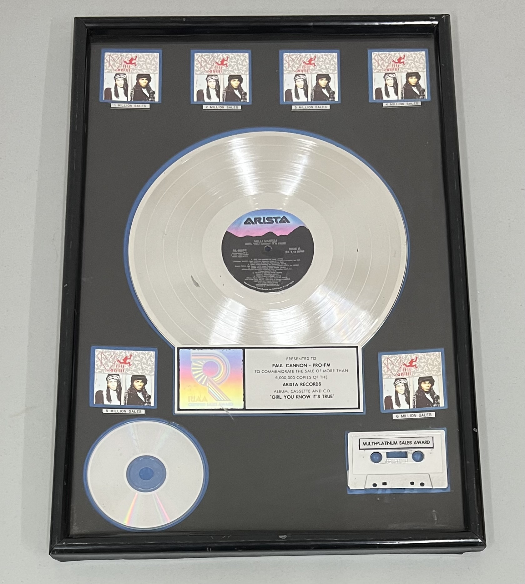 Girl You Know Its True, Milli Vanilli RIAA Certified Multi-Platinum ...