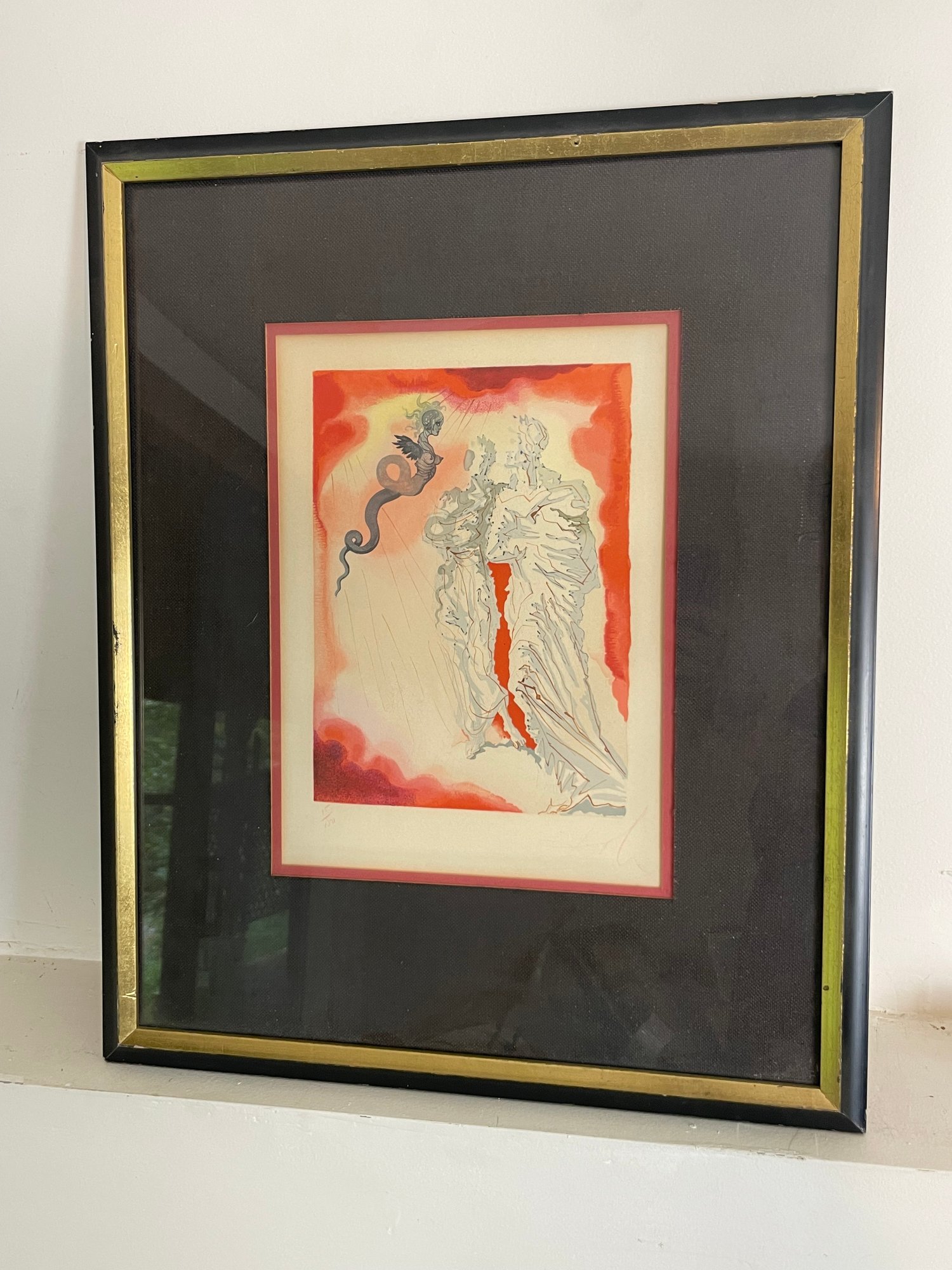 Framed Divine Comedy: The Black Devi By Salvador Dali - Signed And ...